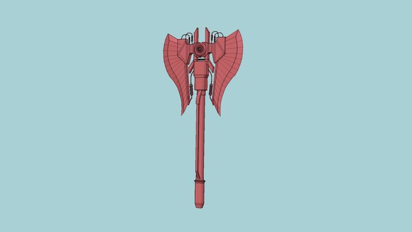 SciFi War Axe B04 Black Red - Sci Fi Weapon Design 3D model ...