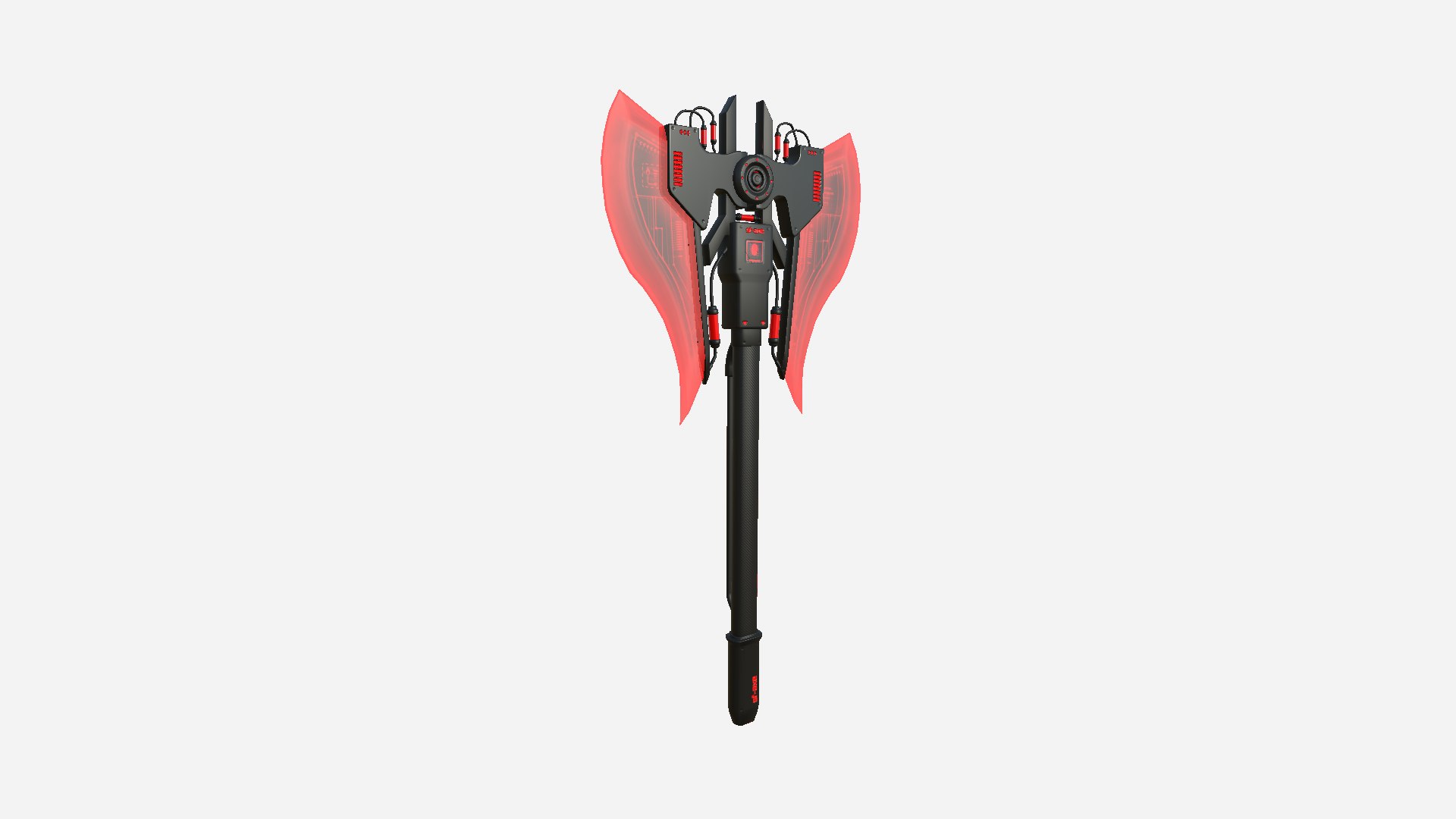 SciFi War Axe B04 Black Red - Sci Fi Weapon Design 3D model ...