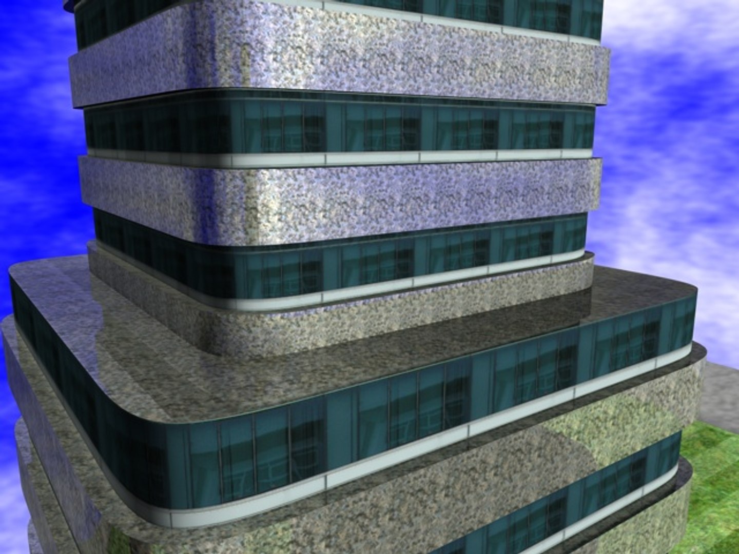 3d Buildings Block Office Model