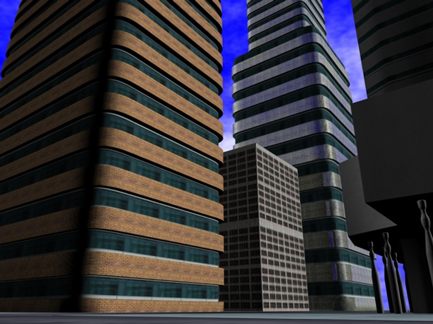 3d Buildings Block Office Model