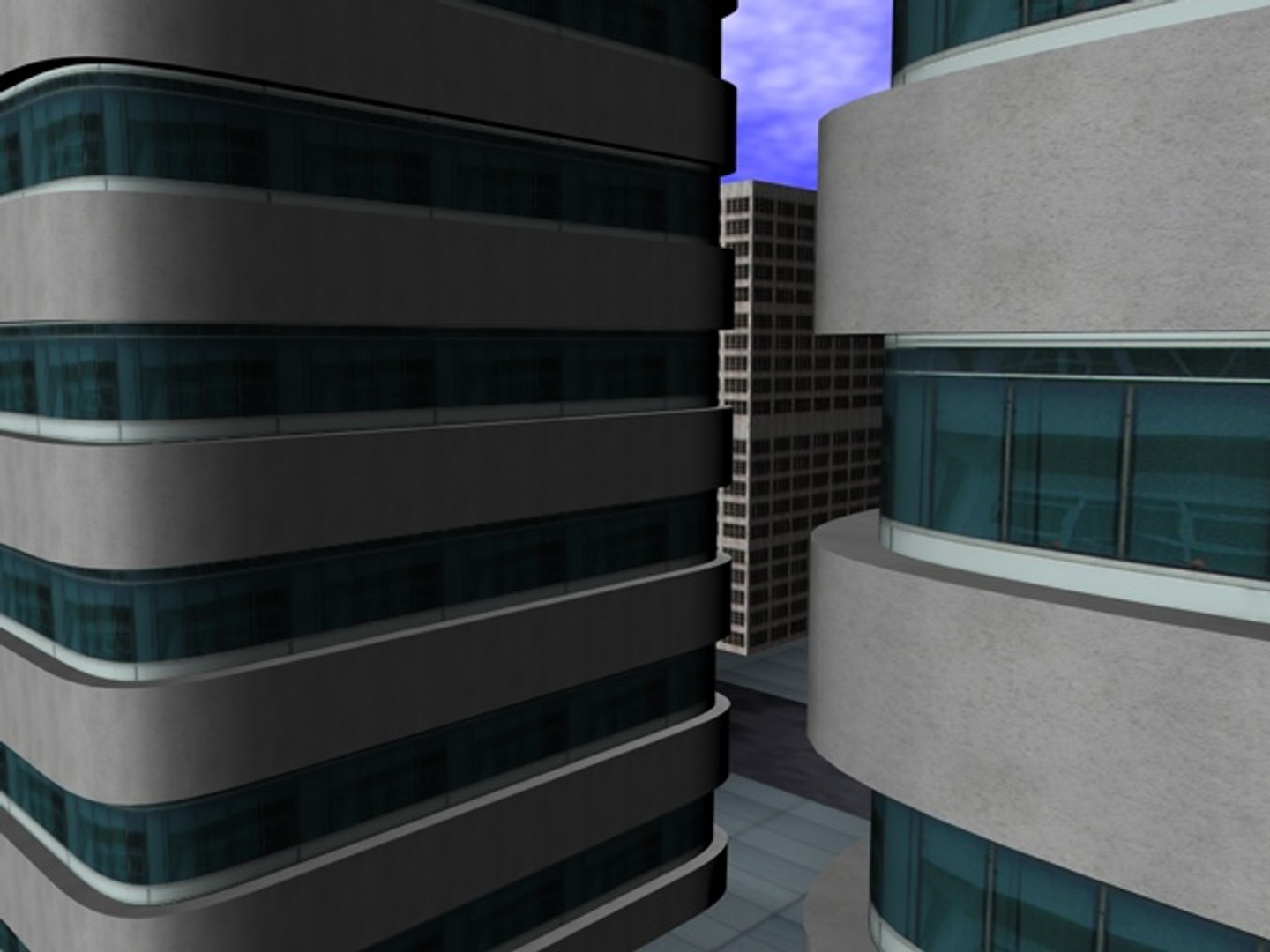 3d Buildings Block Office Model