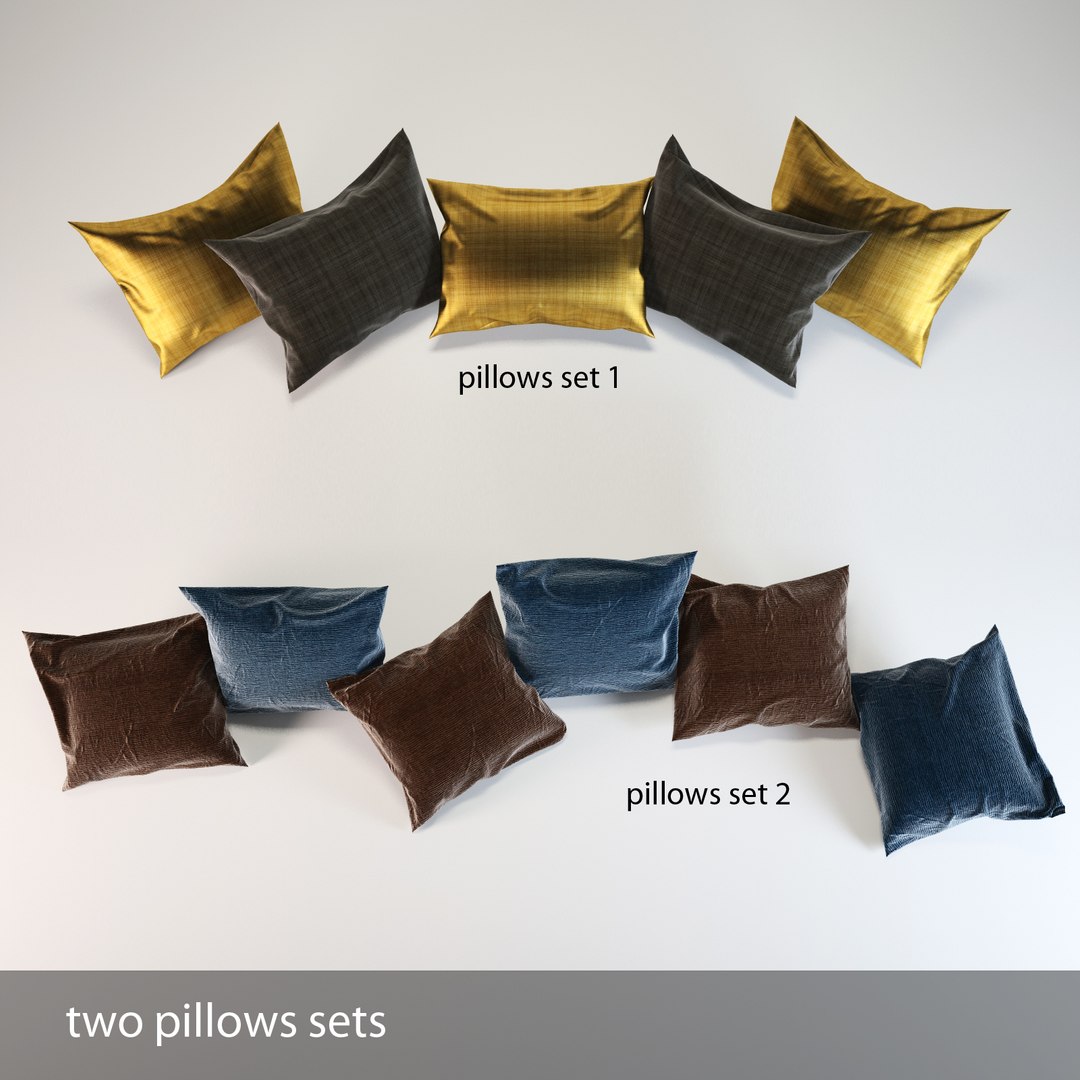 3d Realistic Pillows Set