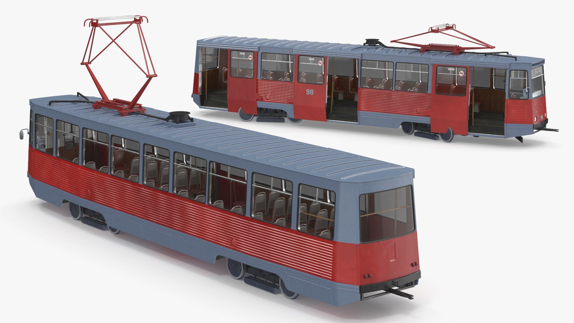 Retro Soviet Tram KTM-5 New Rigged 3D - TurboSquid 2128840