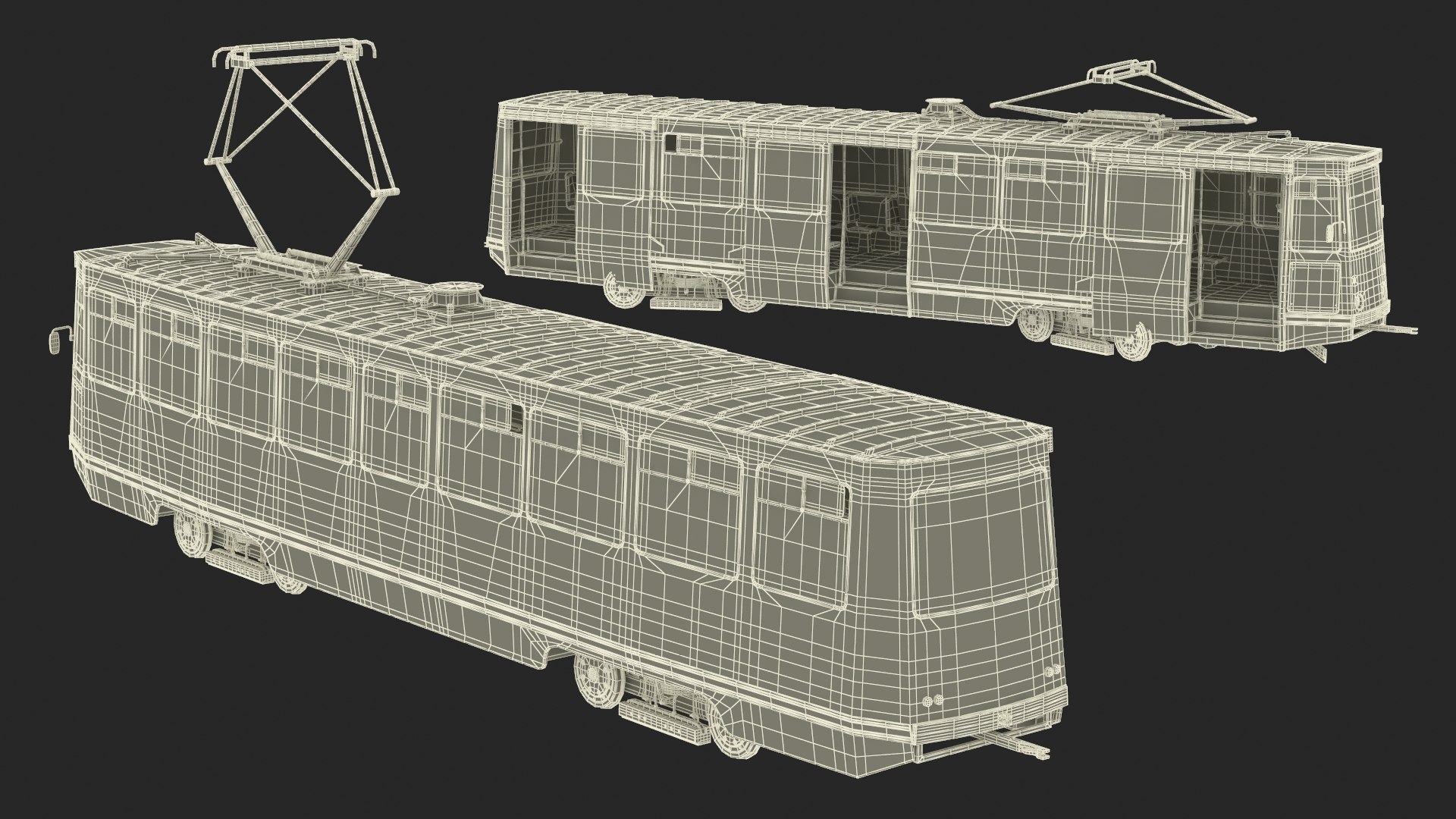 Retro Soviet Tram KTM-5 New Rigged 3D - TurboSquid 2128840