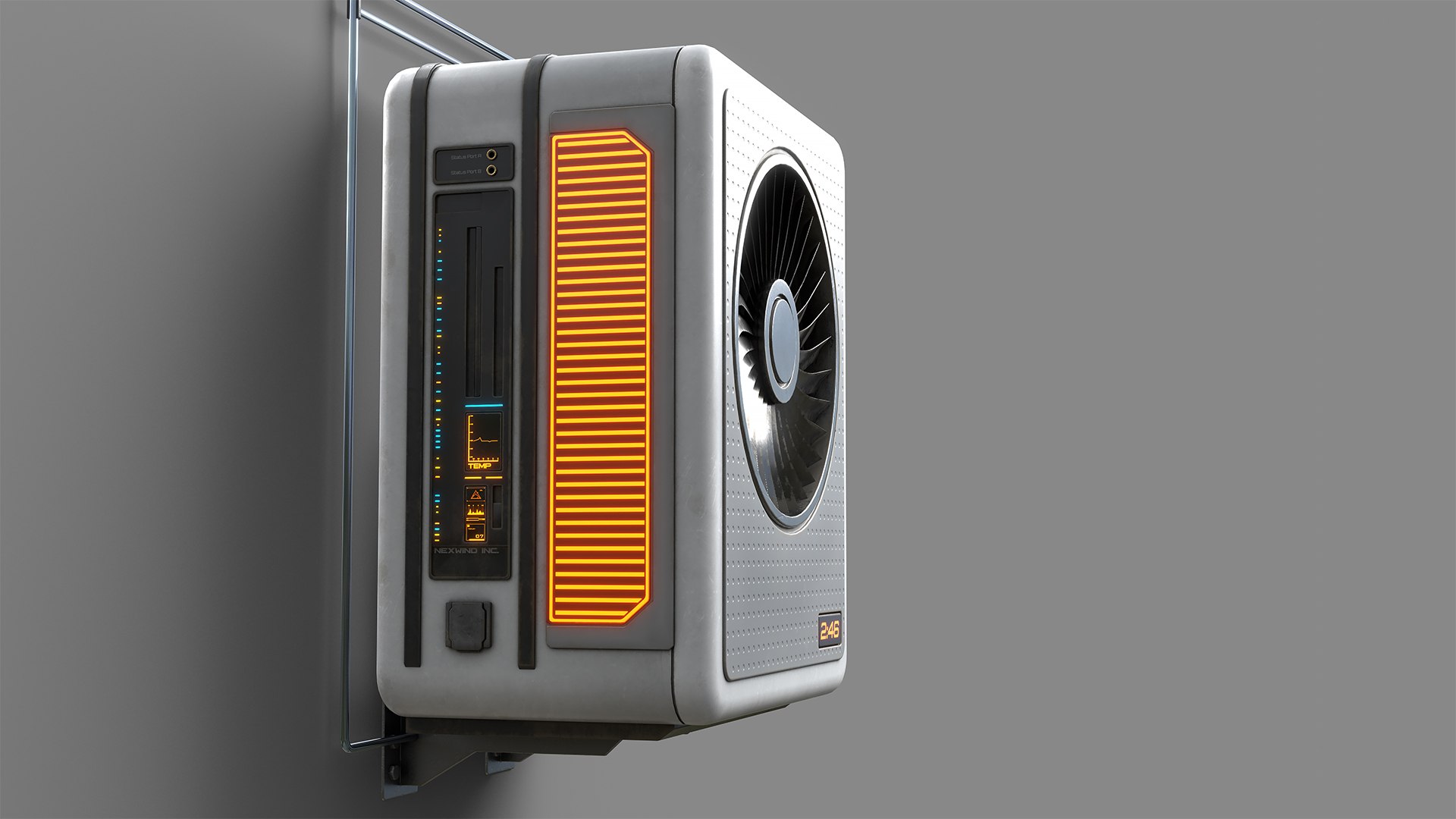 Sci-Fi Cyberpunk Air Conditioner 3D Model - TurboSquid 2312315