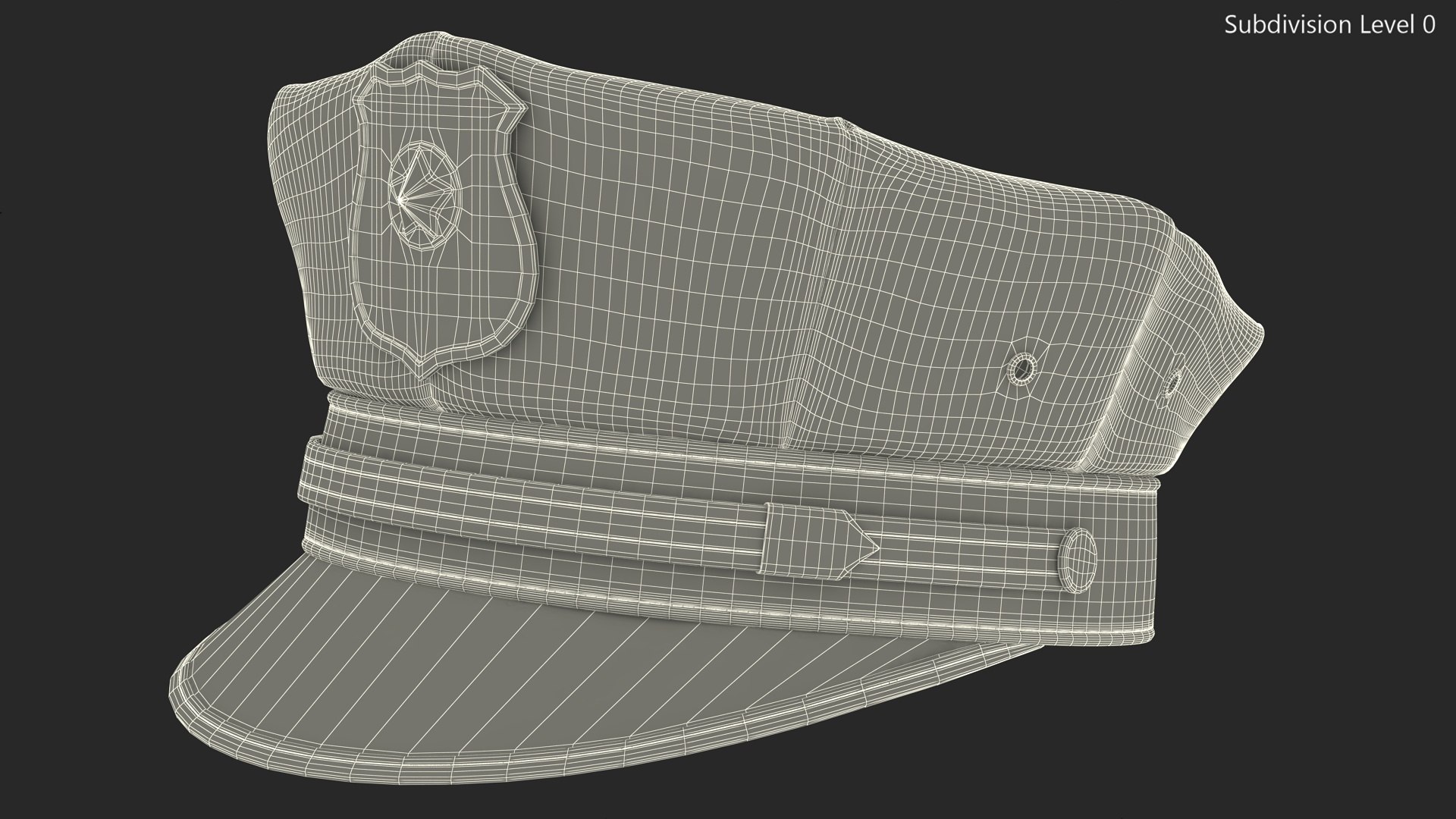 3D Police Officer Cap With Badge - TurboSquid 2264707