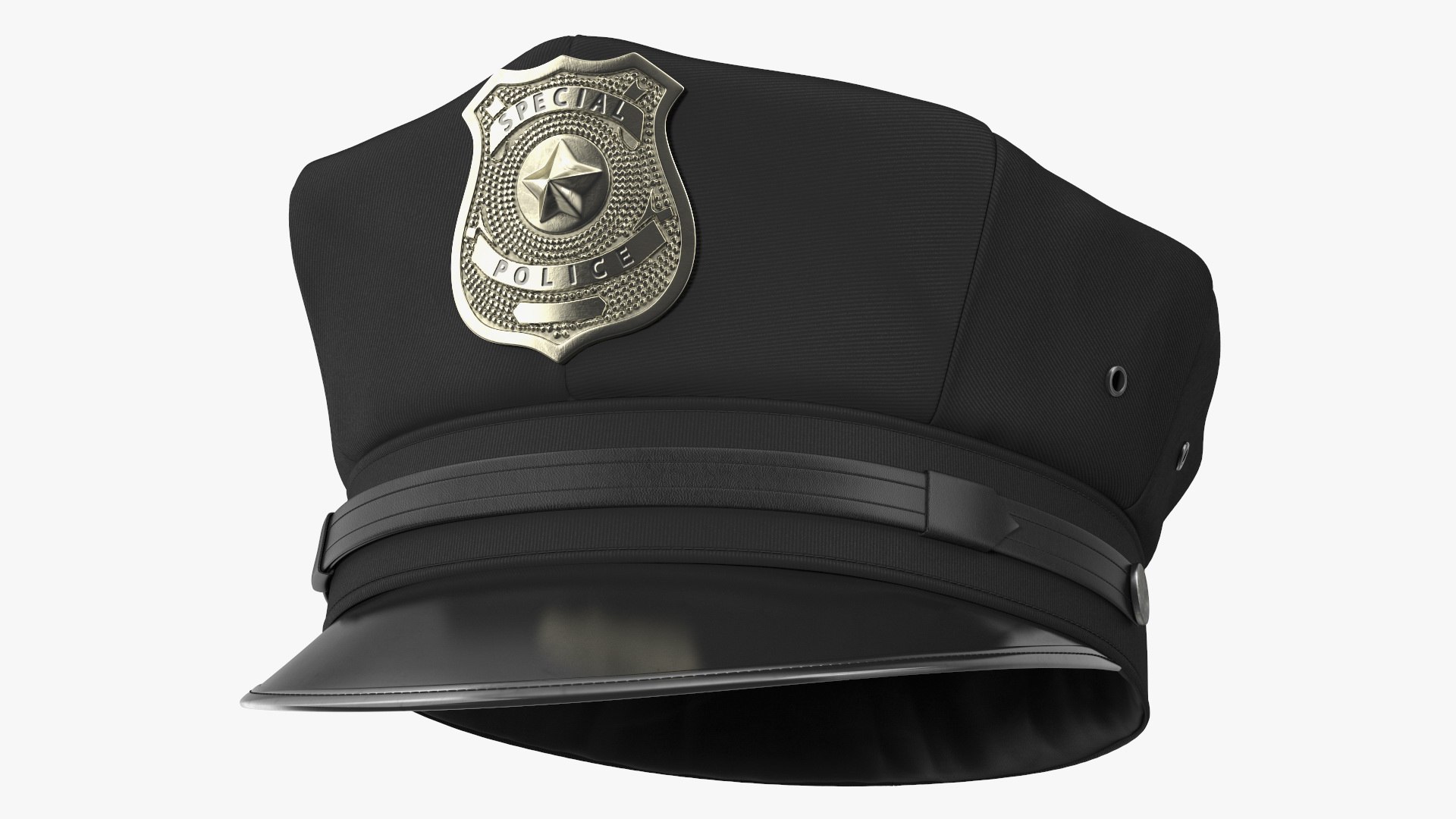 3D Police Officer Cap With Badge - TurboSquid 2264707