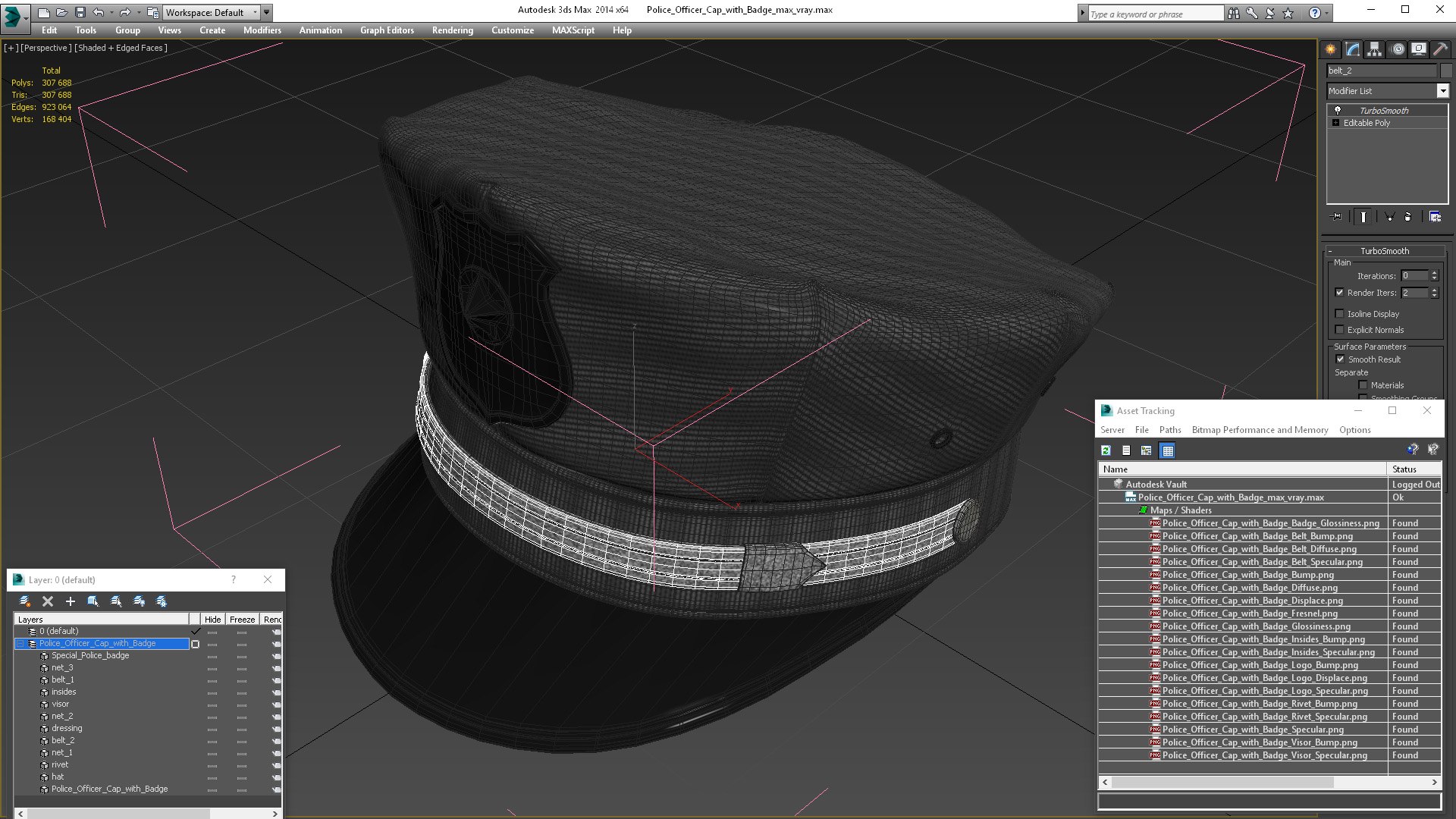 3D Police Officer Cap With Badge - TurboSquid 2264707