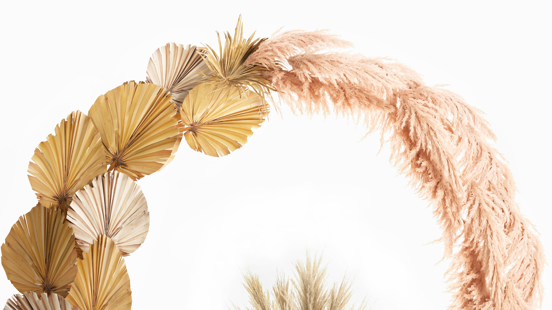 3D Wedding Arch Made Of Dry Reeds And Palm Leaves For Decor 1062 ...