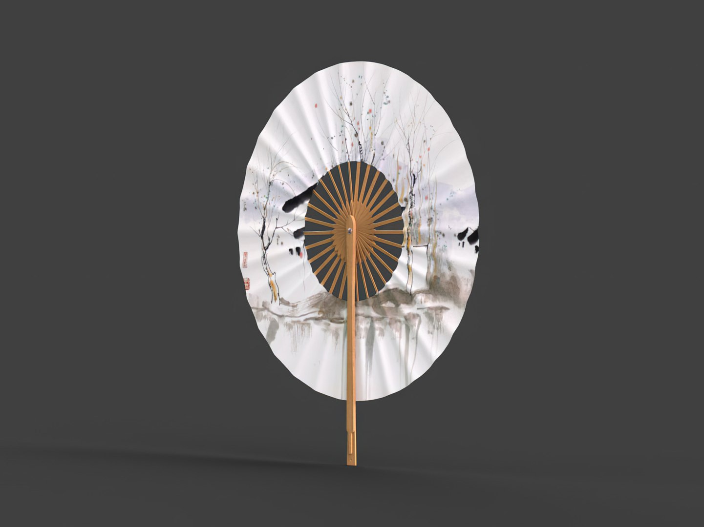 Chinese Traditional Round Fan Model - TurboSquid 2049547