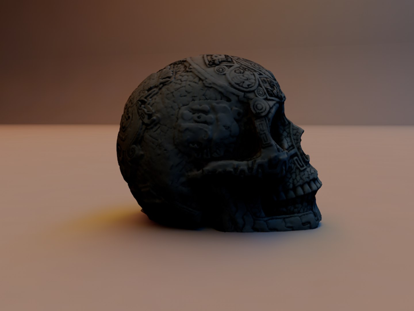 Skull Aztec 3d Model