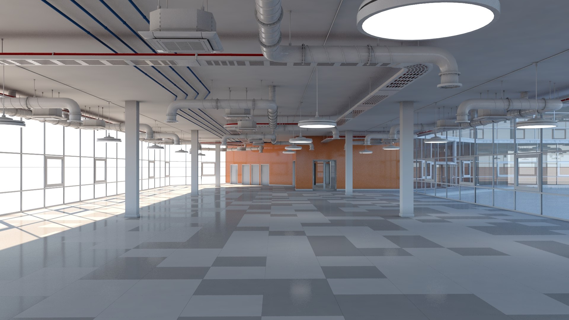 3D Office Building Interior Exterior - TurboSquid 1692922