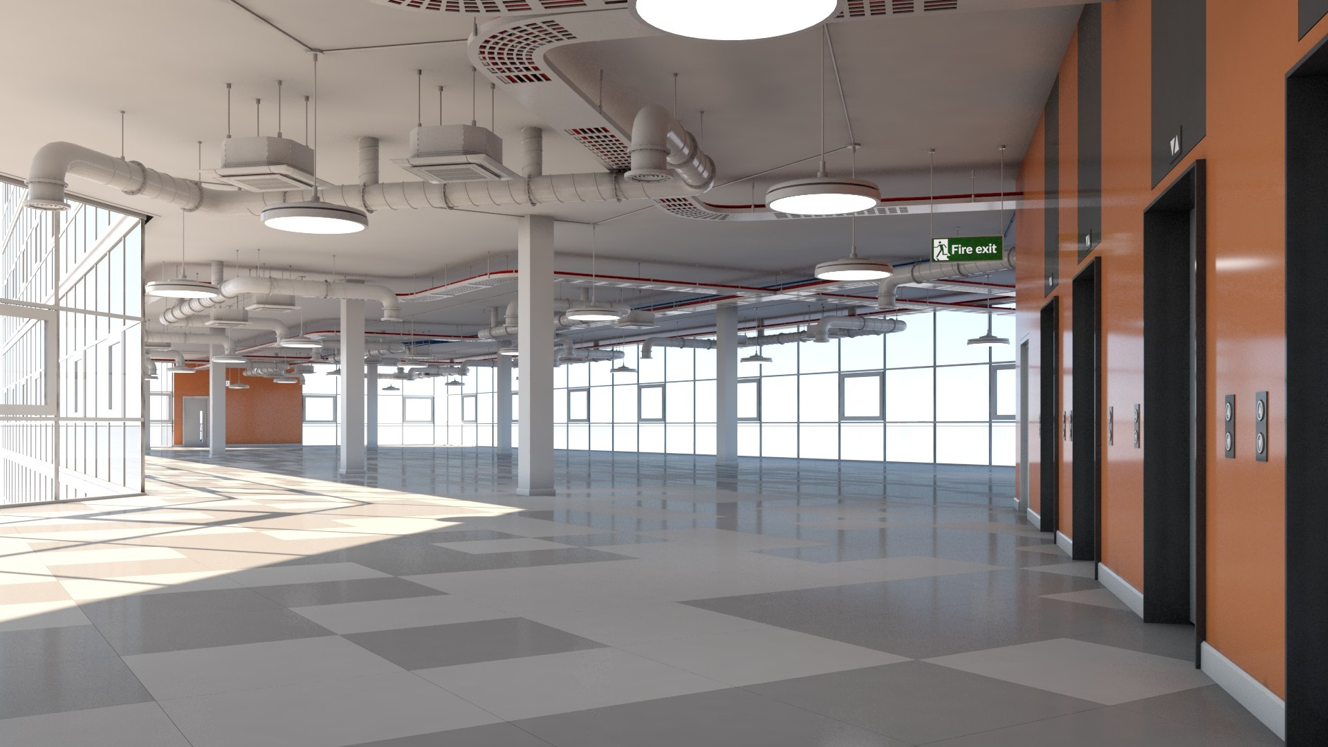 3D Office Building Interior Exterior - TurboSquid 1692922