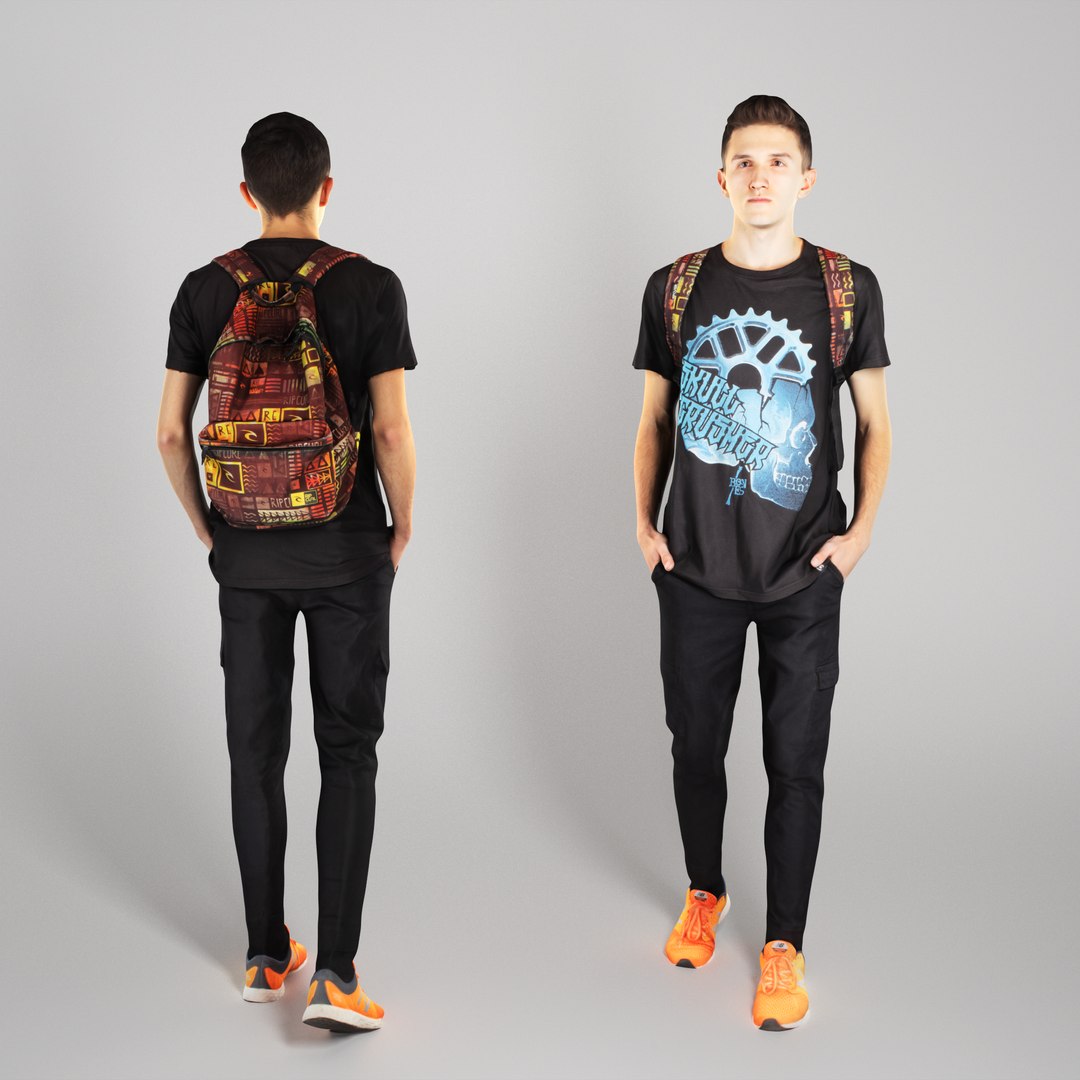 3D Scanned Human Man Backpack Model - TurboSquid 1589190