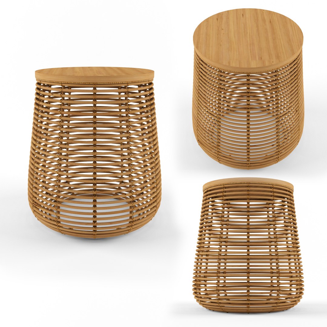 Rattan Natural Table Hazel 3D Model - TurboSquid 1603887