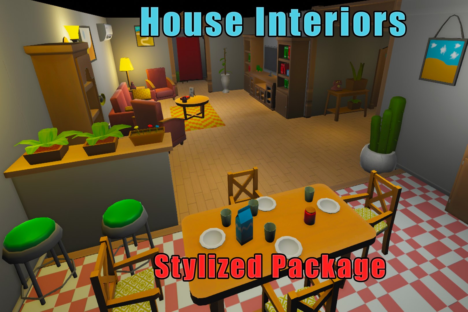 3D Stylized House interior - TurboSquid 1915921