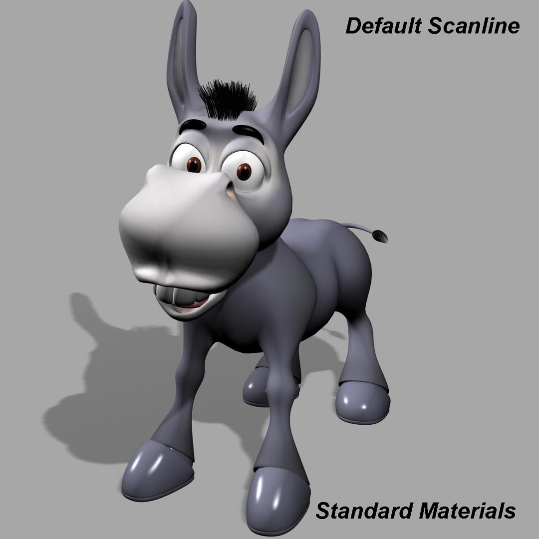 Cartoon Donkey Rigged 3d Model