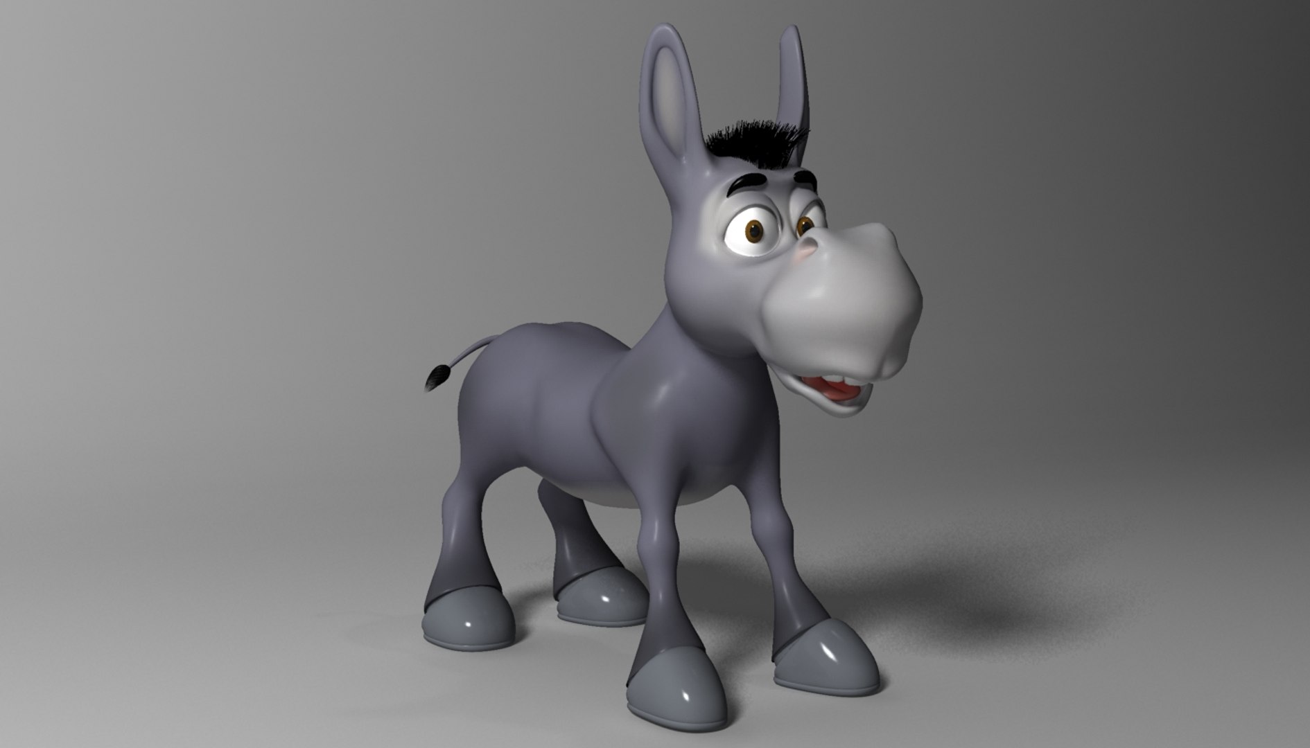Cartoon Donkey Rigged 3d Model