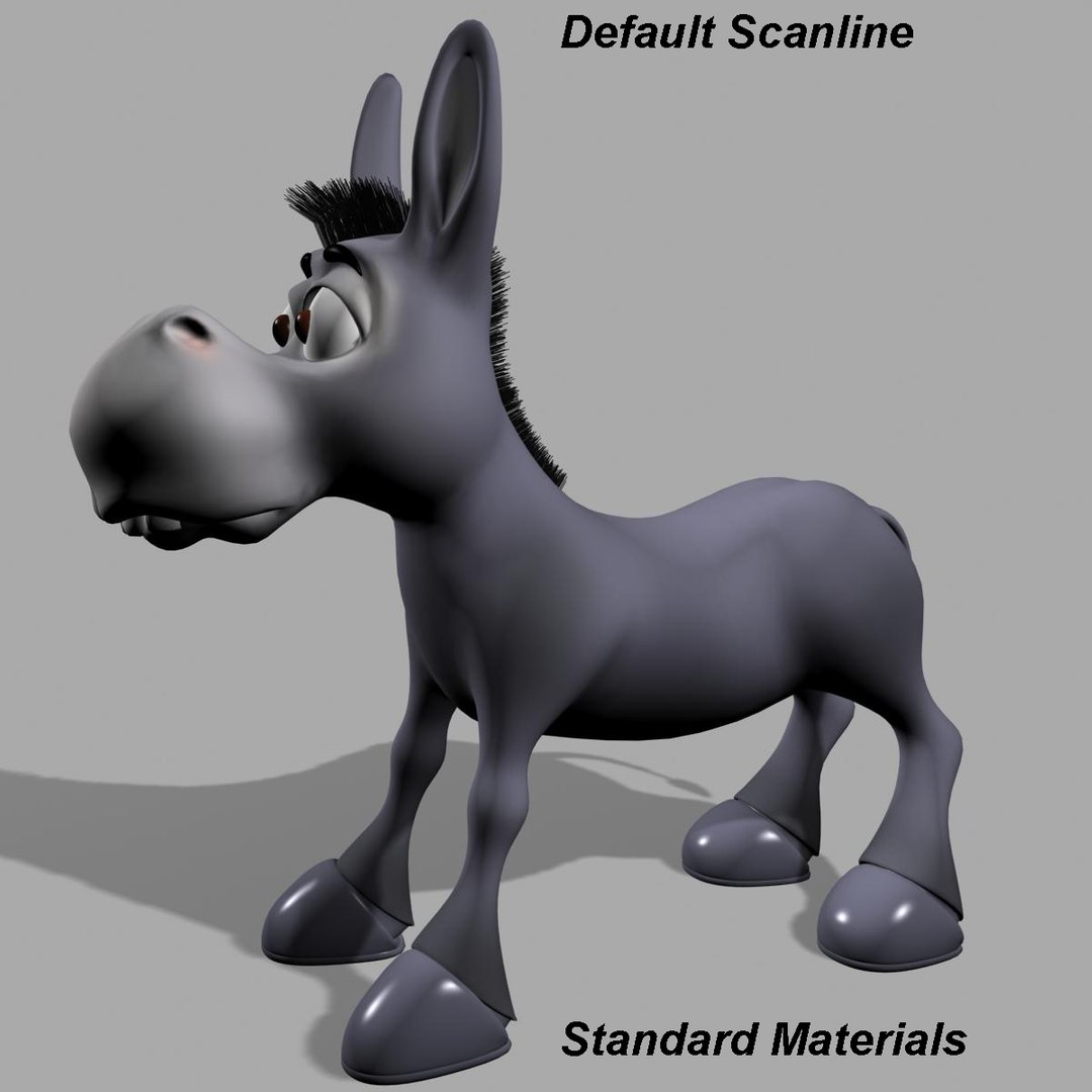 Cartoon Donkey Rigged 3d Model