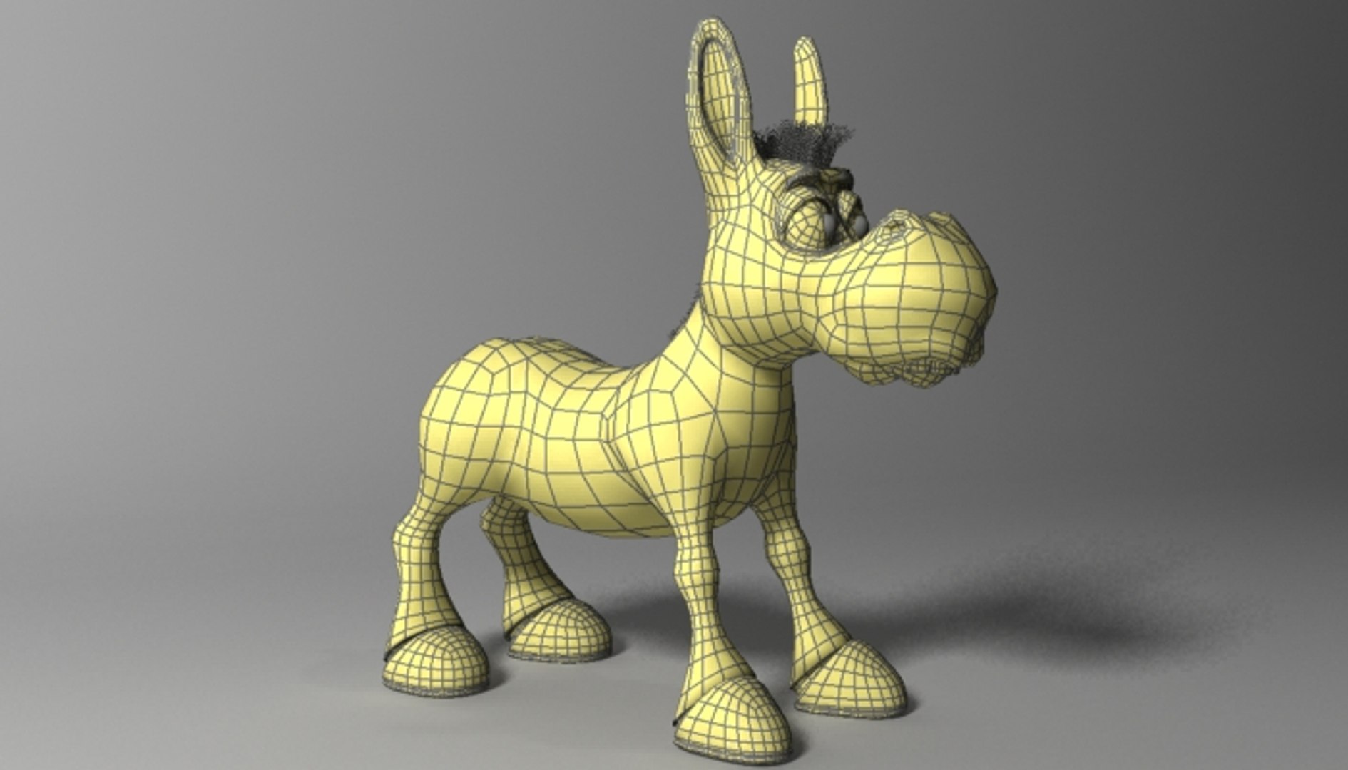 Cartoon Donkey Rigged 3d Model
