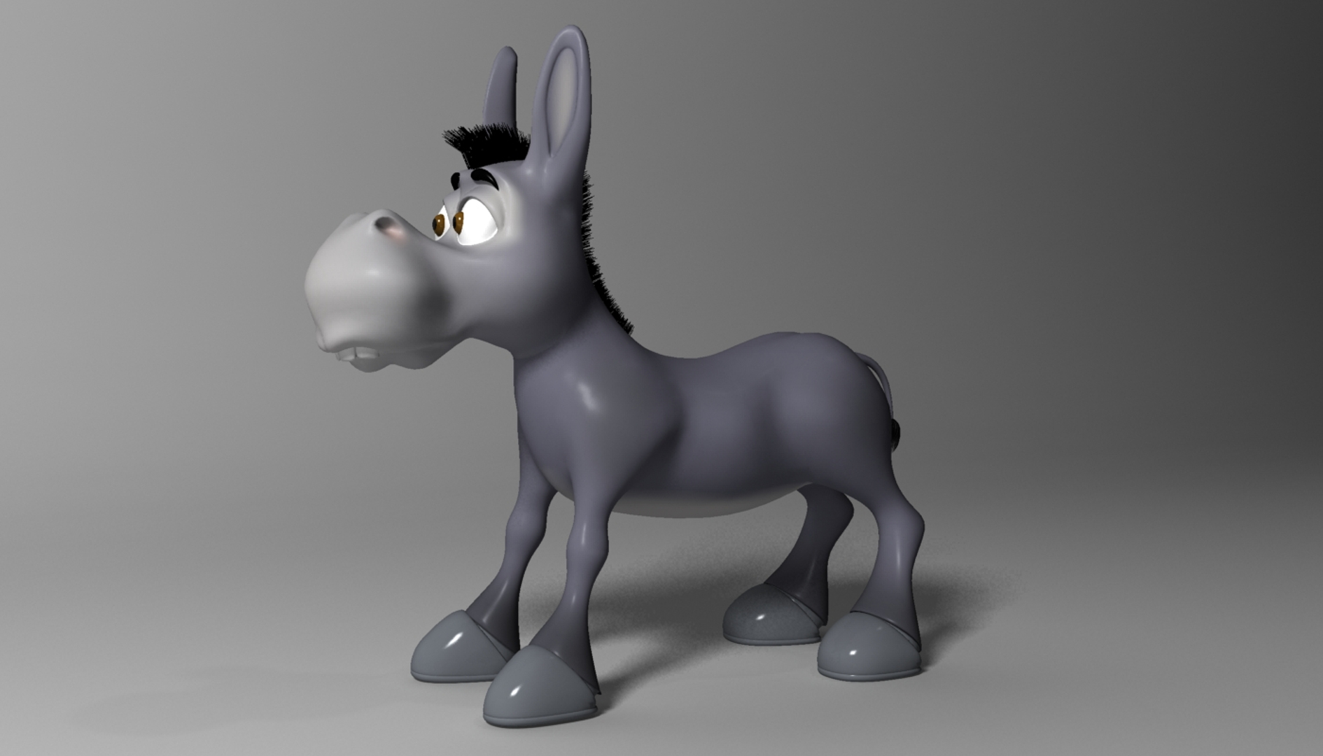 Cartoon Donkey Rigged 3d Model