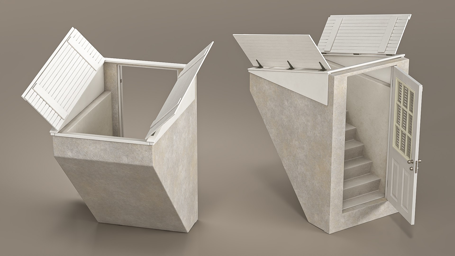 3D Basement Entrance With Roof Hatch - TurboSquid 2383519