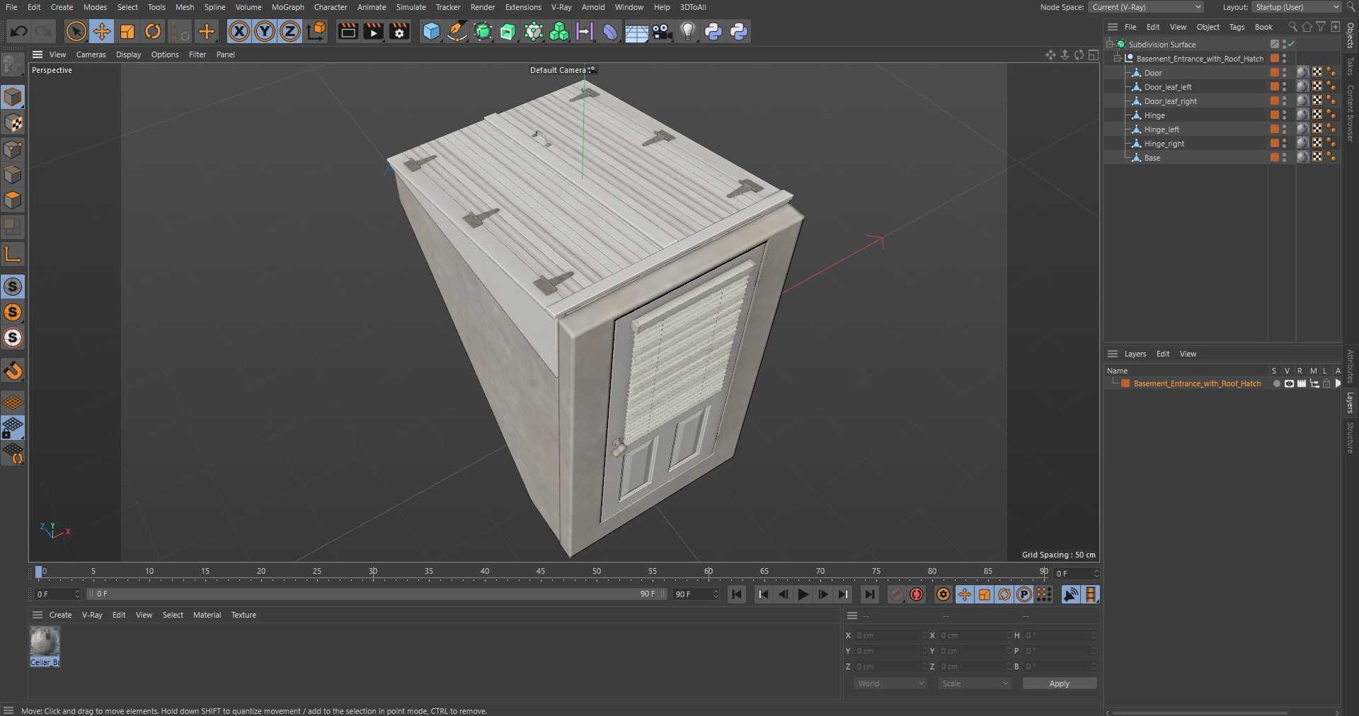 3D Basement Entrance With Roof Hatch - TurboSquid 2383519
