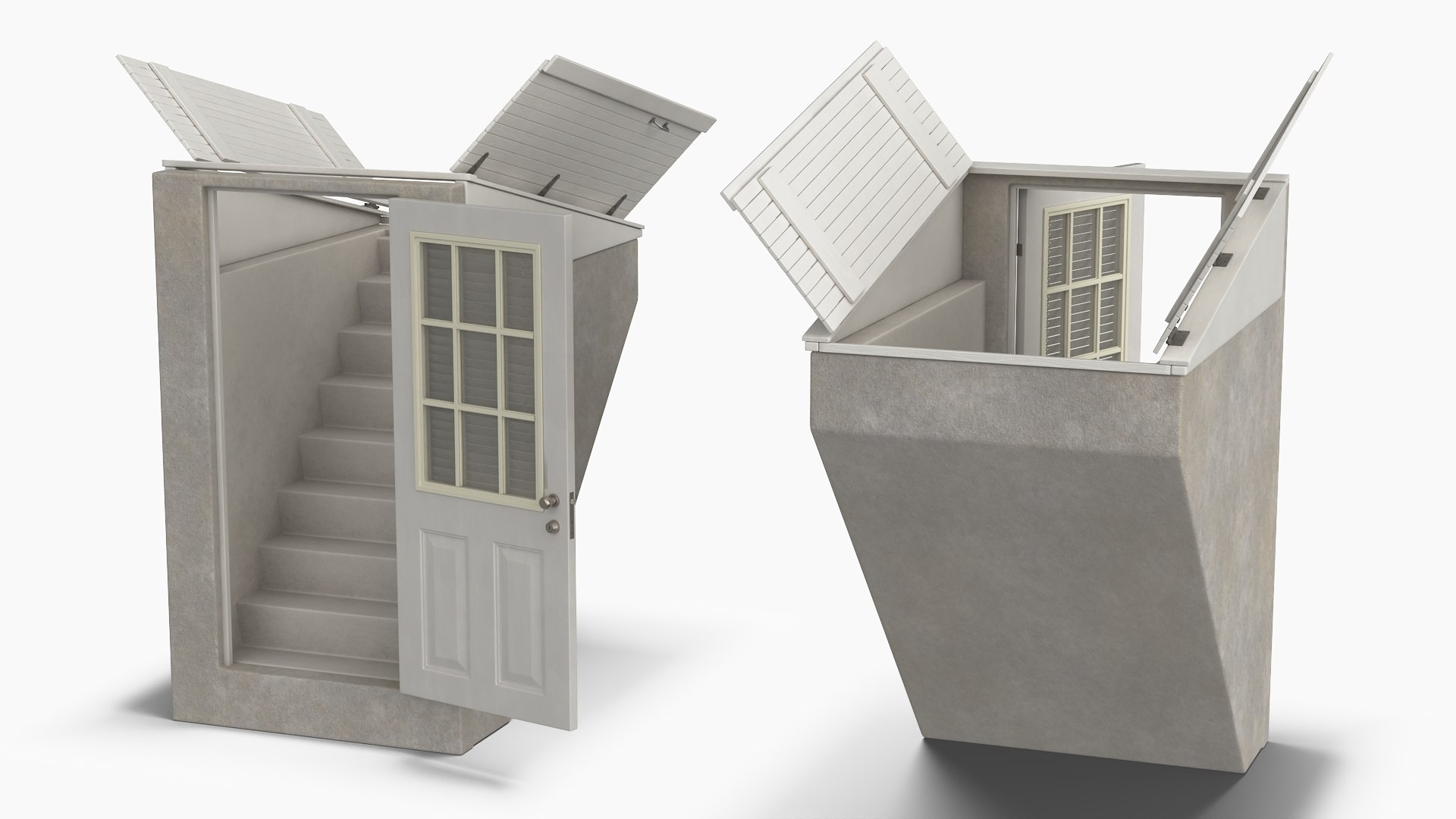 3D Basement Entrance With Roof Hatch - TurboSquid 2383519