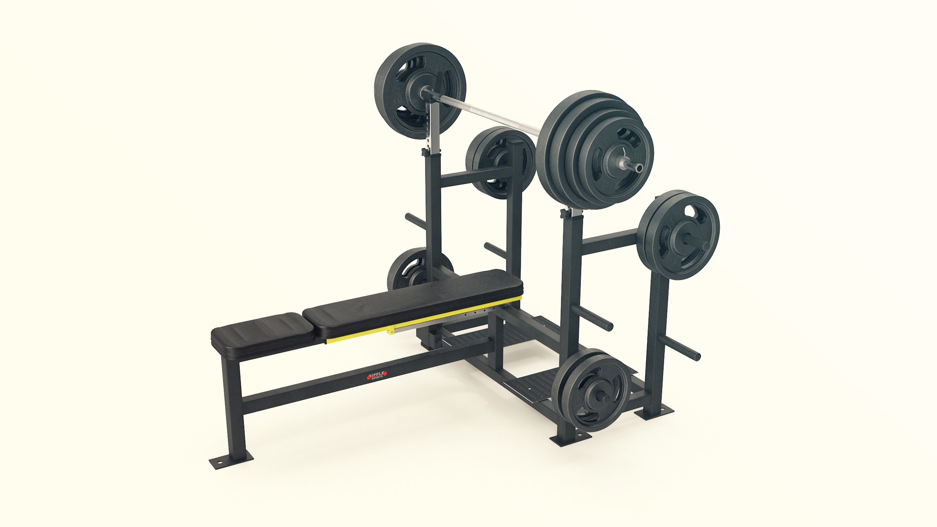 3D bench press model - TurboSquid 1432213