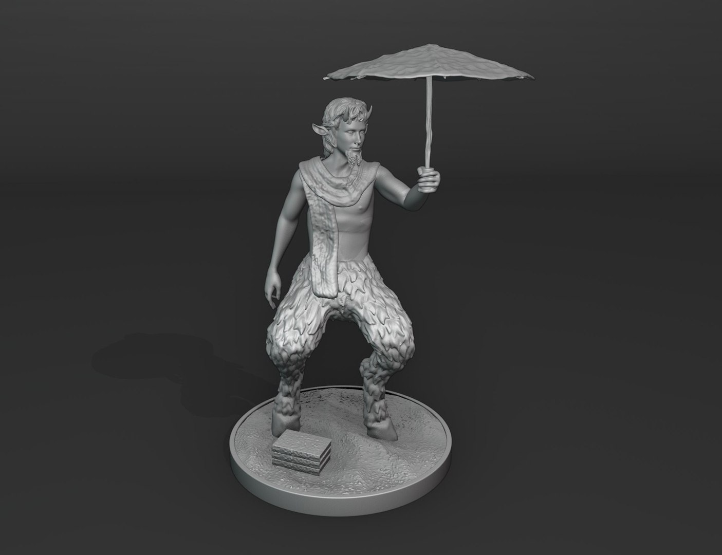 3D Faun Holding An Umbrella - TurboSquid 2171797