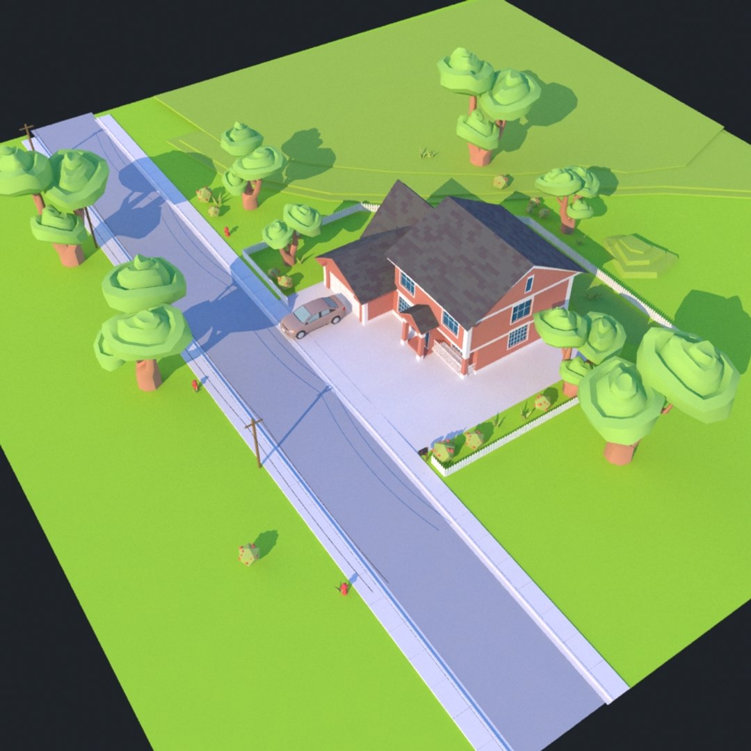 Environment Stylized Suburb Max