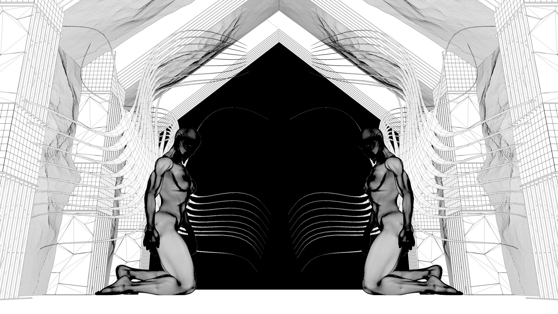 3D Majestic Ancient Temple With Angel Statue Model - TurboSquid 2327494