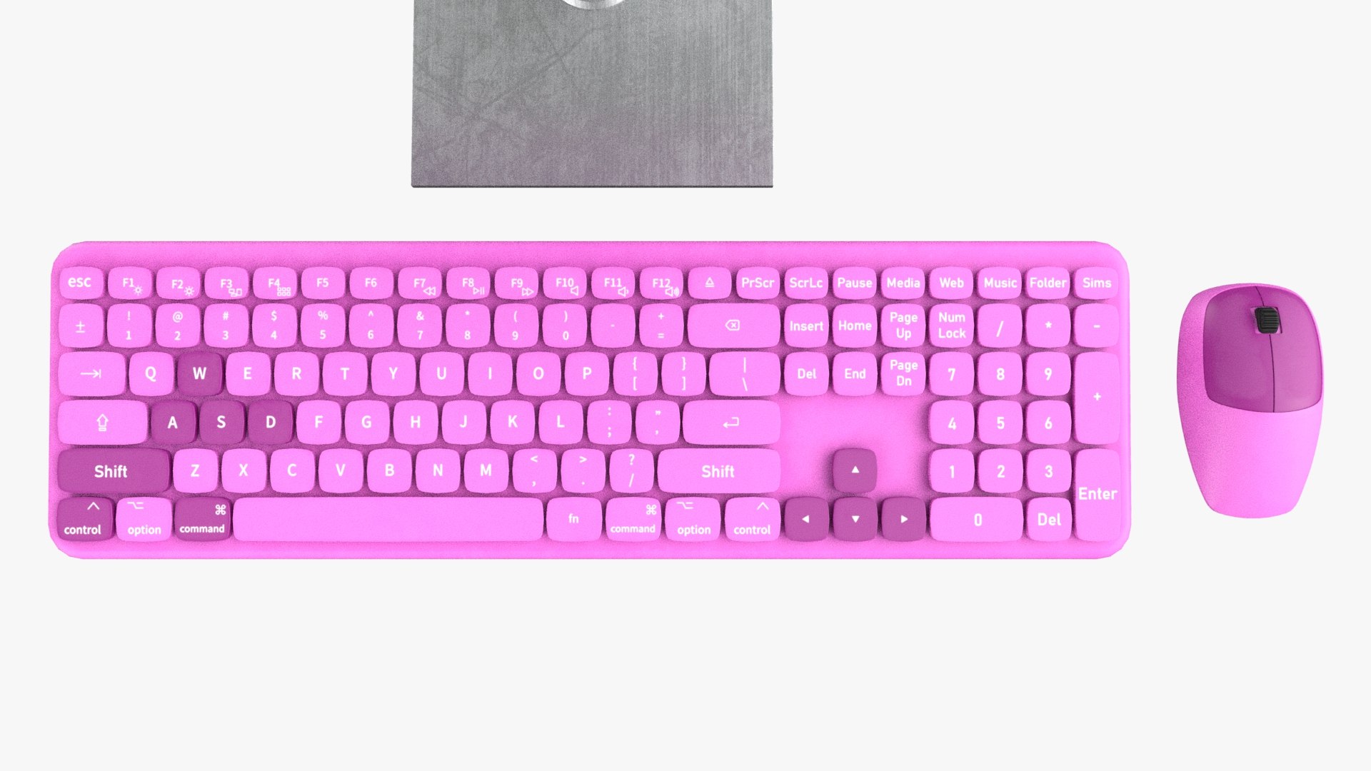 3D Wireles Computer Set Keyboard Mouse Monitor Baby Pink Model ...