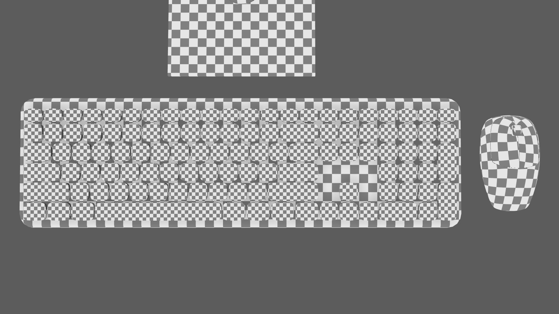 3D Wireles Computer Set Keyboard Mouse Monitor Baby Pink Model ...