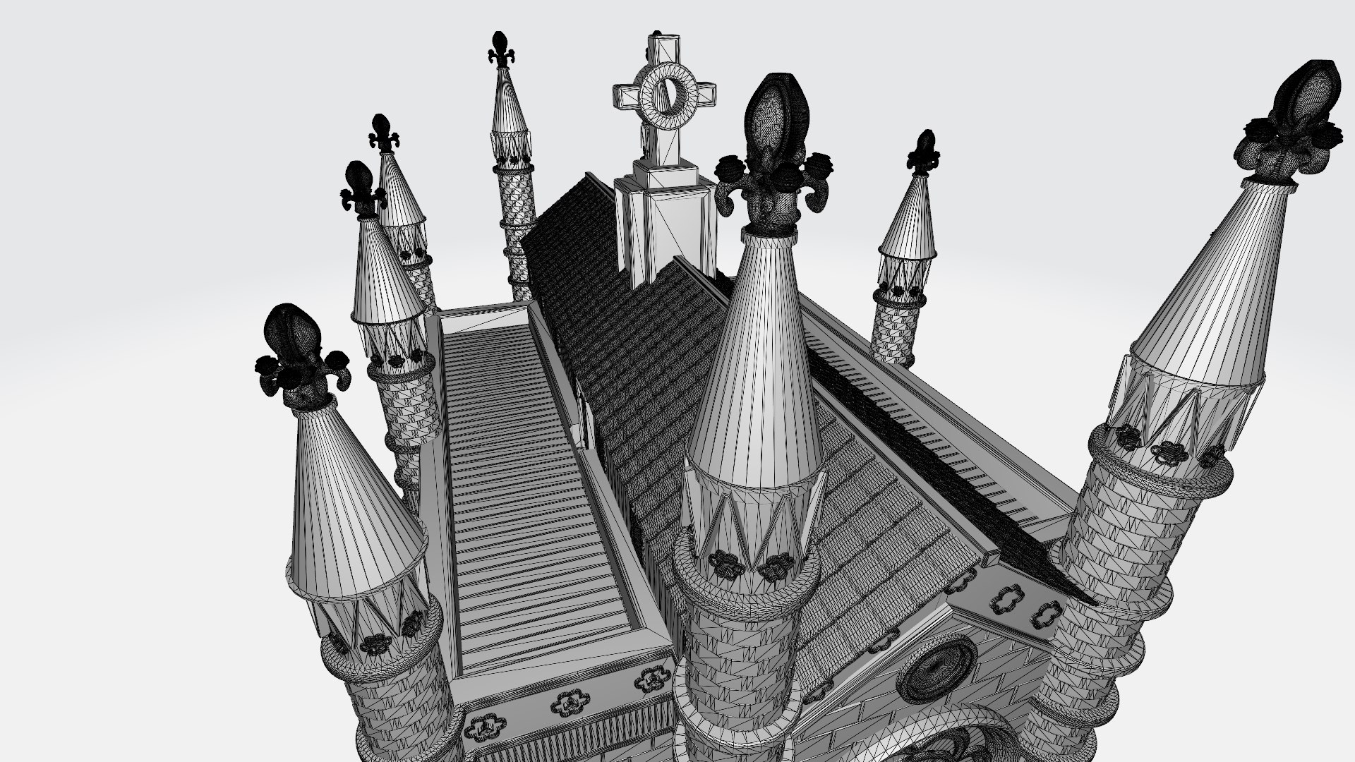 Gothic Carved Castle Model - TurboSquid 1687975