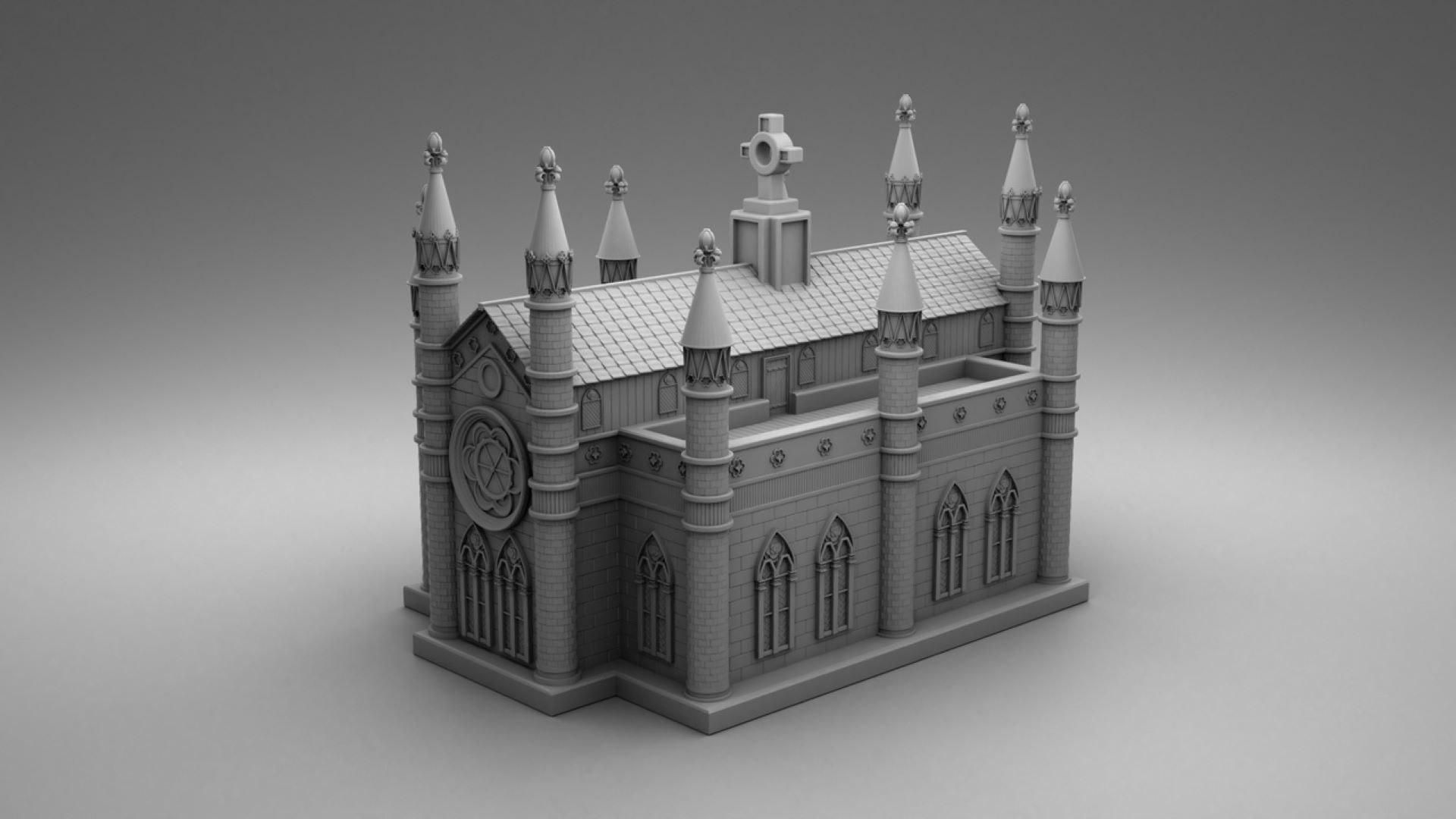 Gothic Carved Castle Model - TurboSquid 1687975