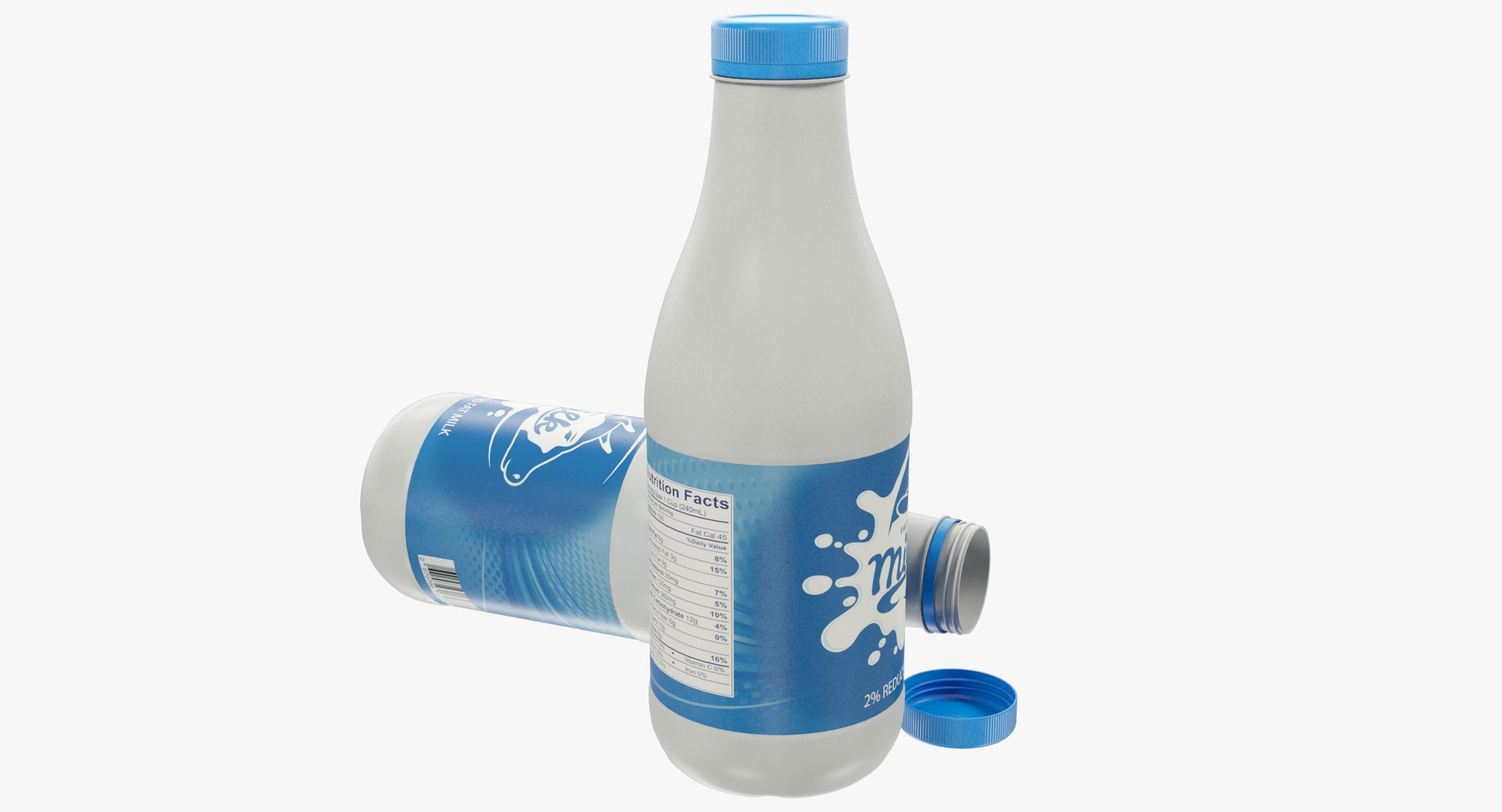 Milk Bottle 3D Model - TurboSquid 1393628