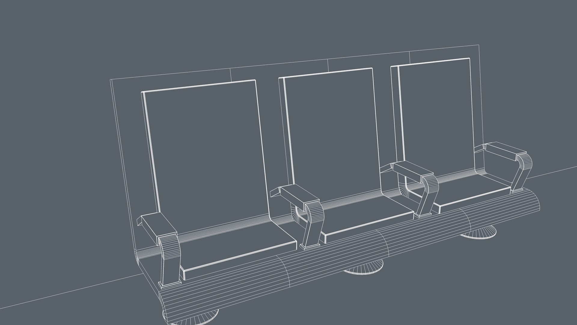 Three Seat Chair 3D - TurboSquid 2328052