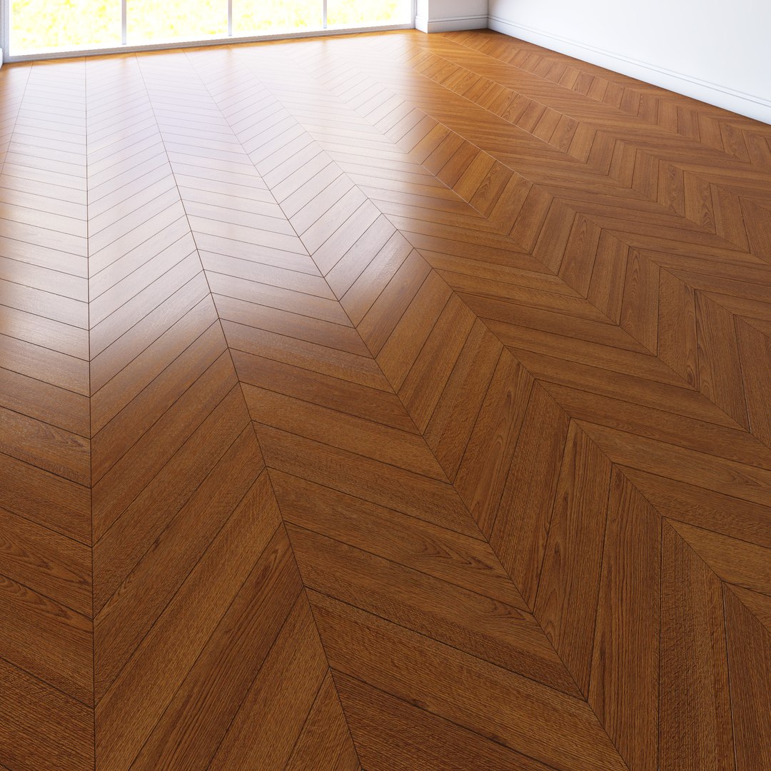 3d model parquet natural chevron herringbone