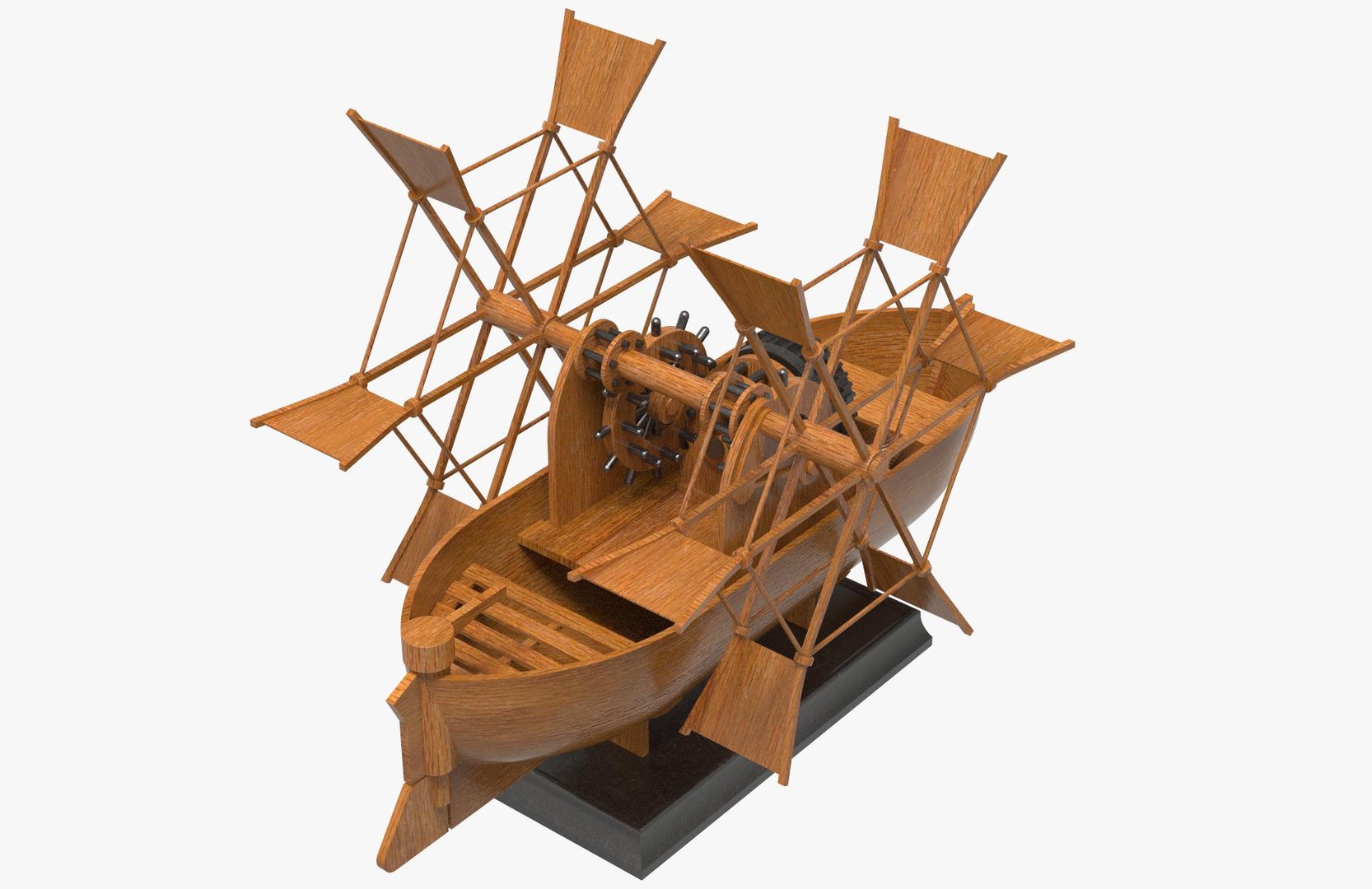 Leonardo Paddle Wheel Boat 3D - TurboSquid 1763115