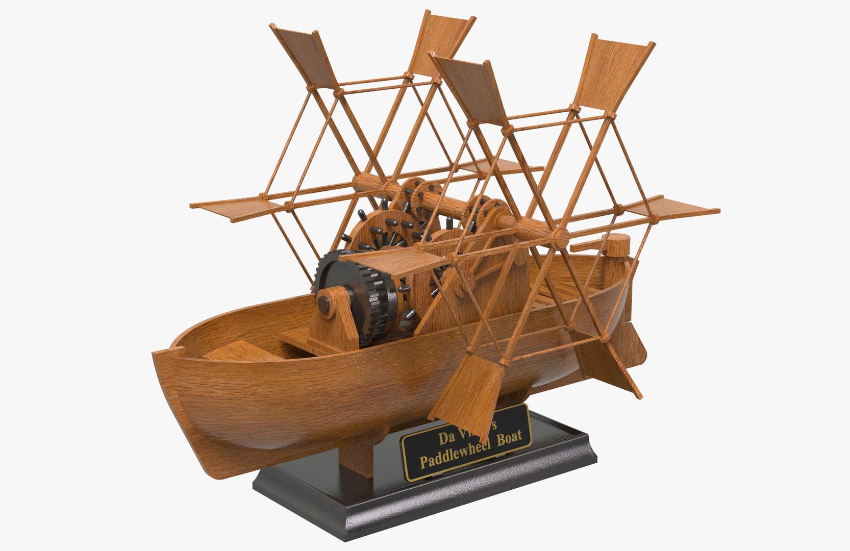 Leonardo Paddle Wheel Boat 3D - TurboSquid 1763115
