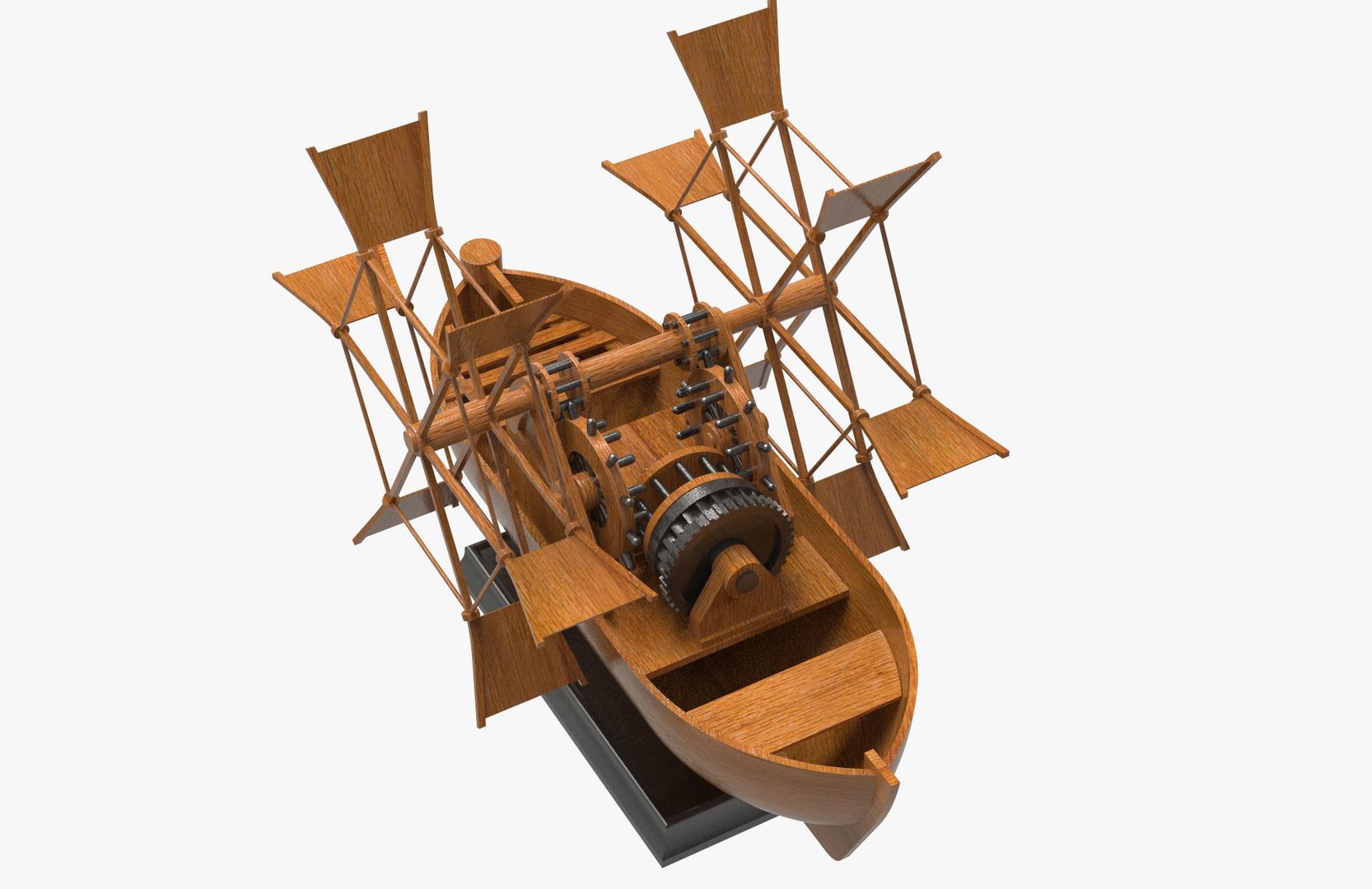 Leonardo Paddle Wheel Boat 3D - TurboSquid 1763115