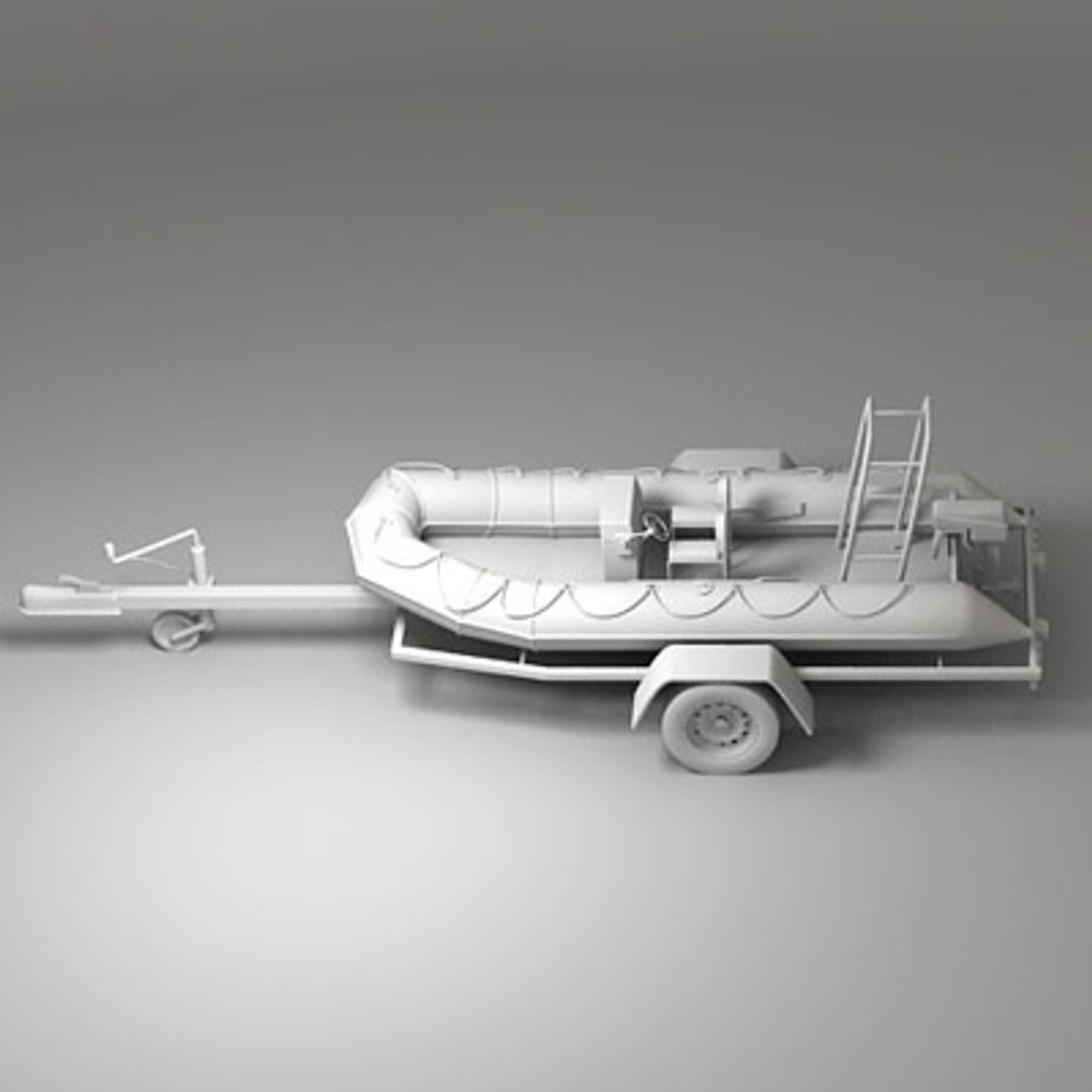3d Dinghy Trailer Model