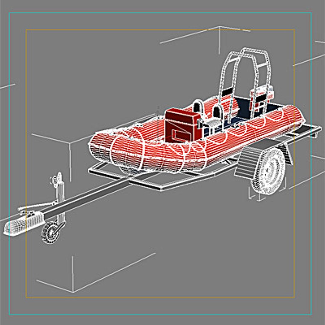 3d Dinghy Trailer Model