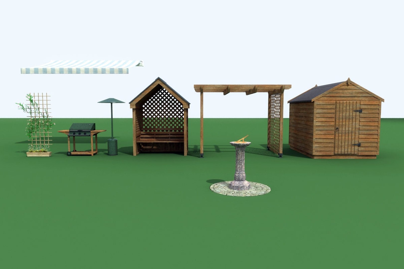 Garden Set 3d 3ds