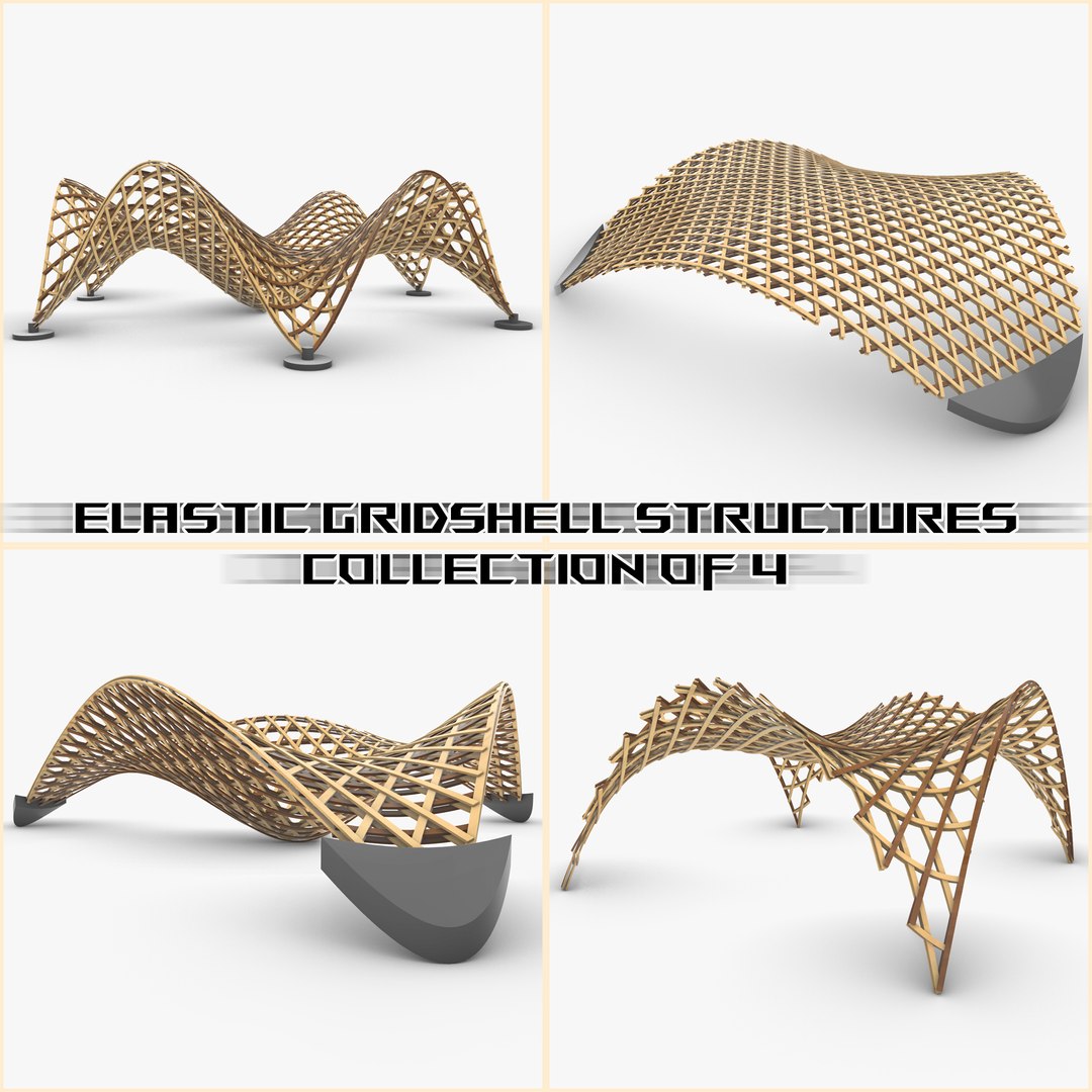 Elastic GridShell Structures Collection Of 4 3D Model - TurboSquid 2351107
