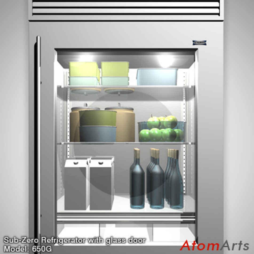 Refrigerator Glass Door Sub-zero 3d Model