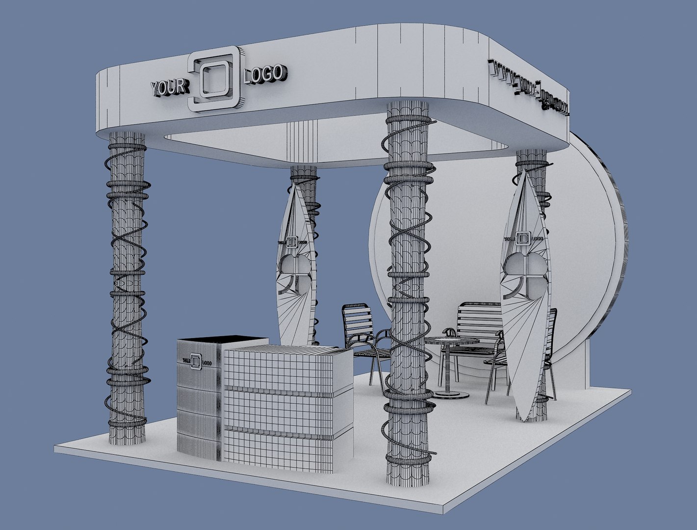 Booth Exhibition Stand c39 3D model - TurboSquid 2144475