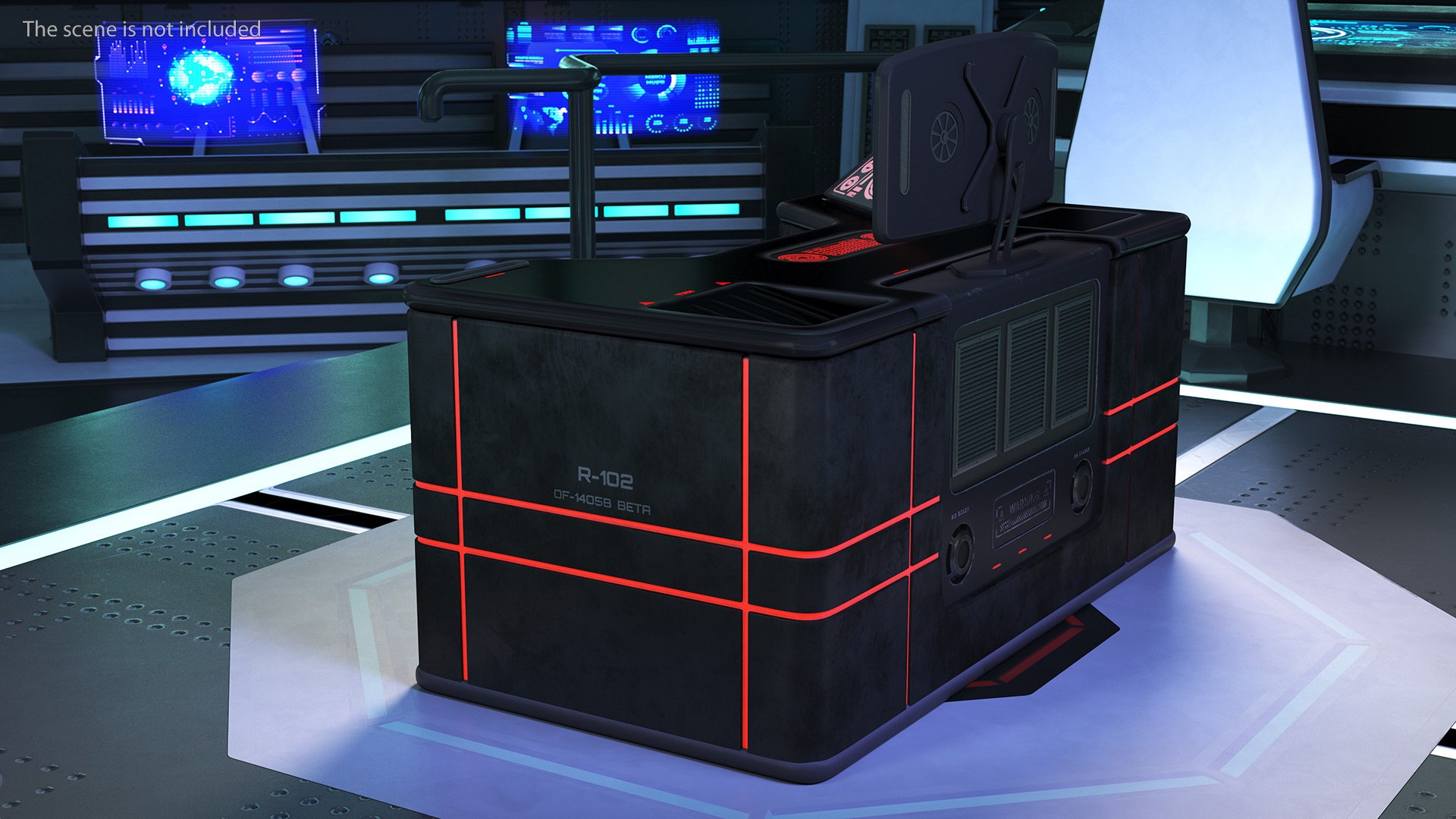 Futuristic Computer Table Dark 3D model - TurboSquid 2146916