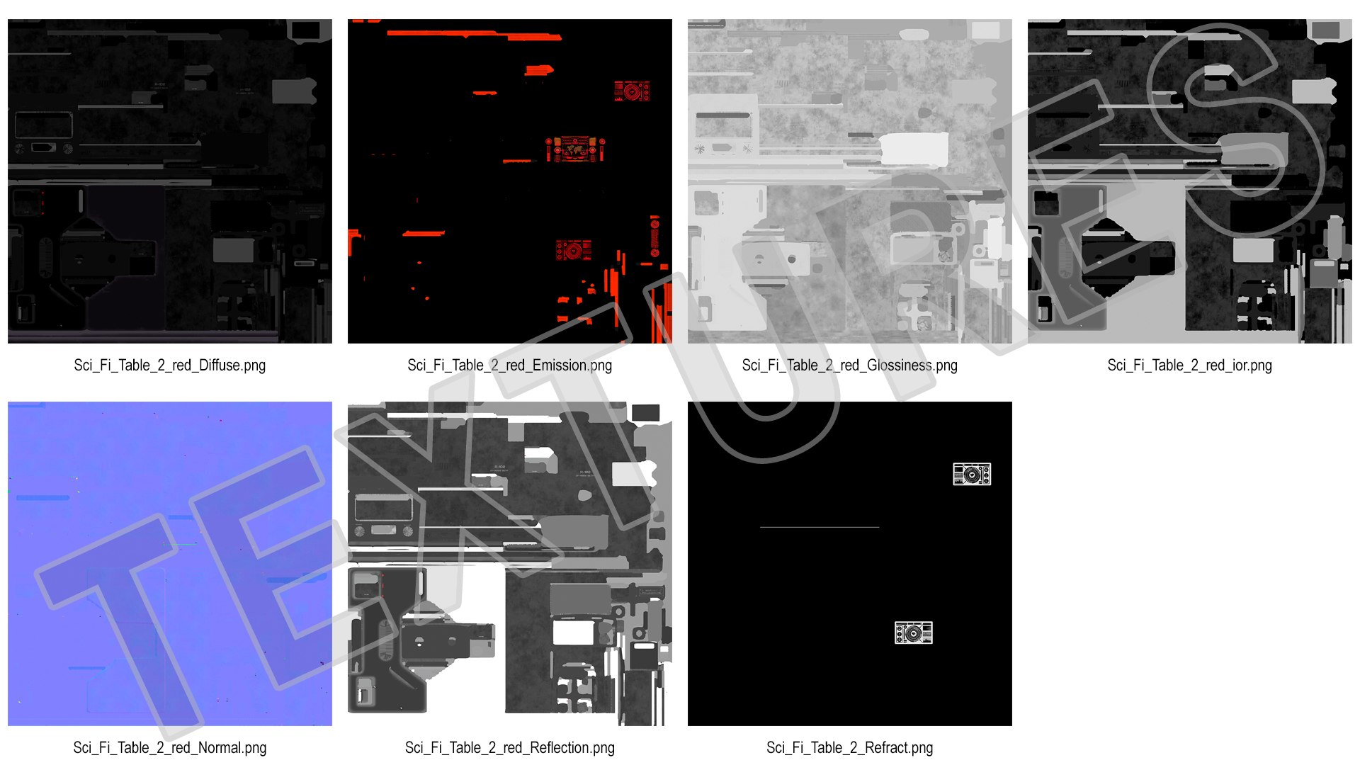 Futuristic Computer Table Dark 3D model - TurboSquid 2146916